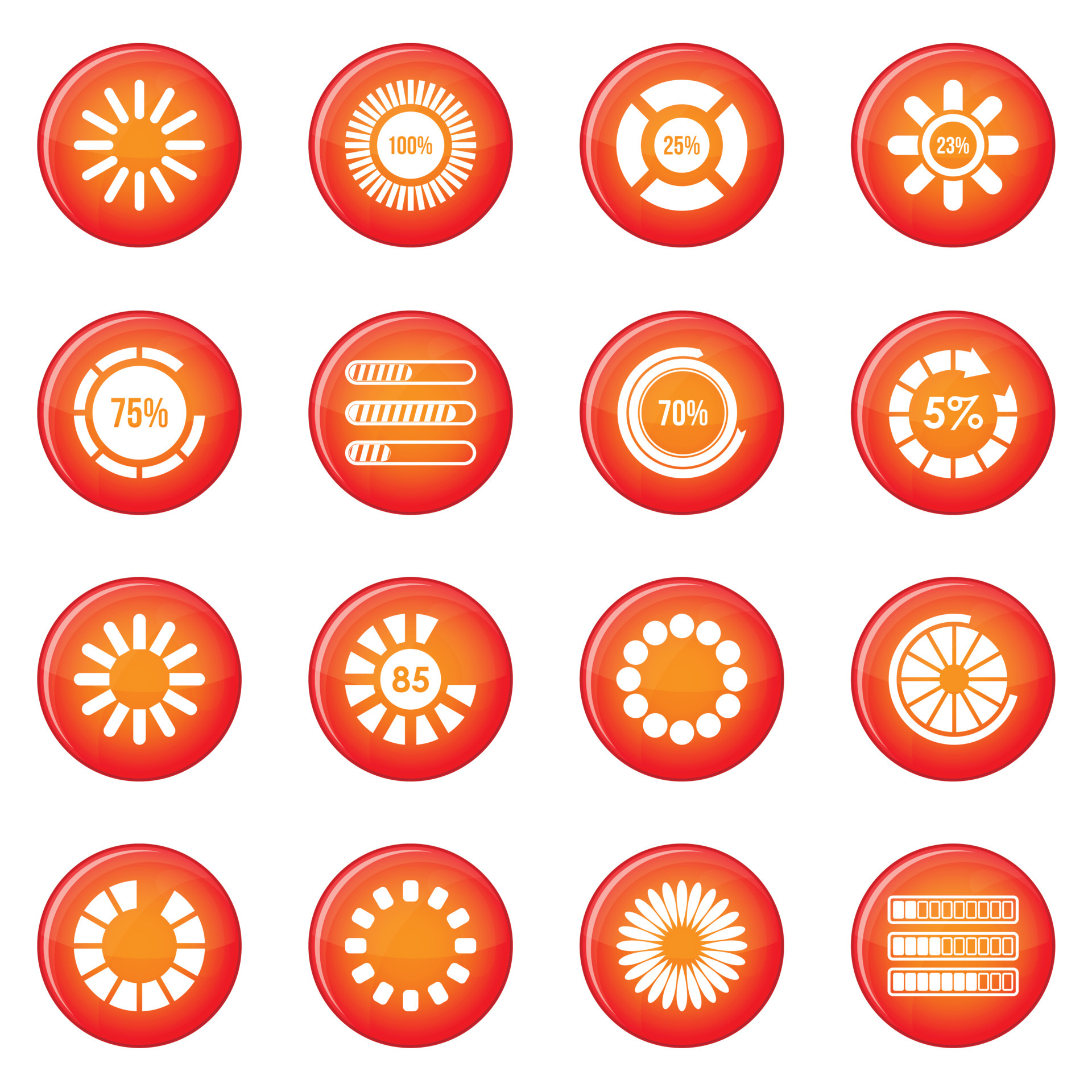 Loading bars icons vector set 5318778 Vector Art at Vecteezy