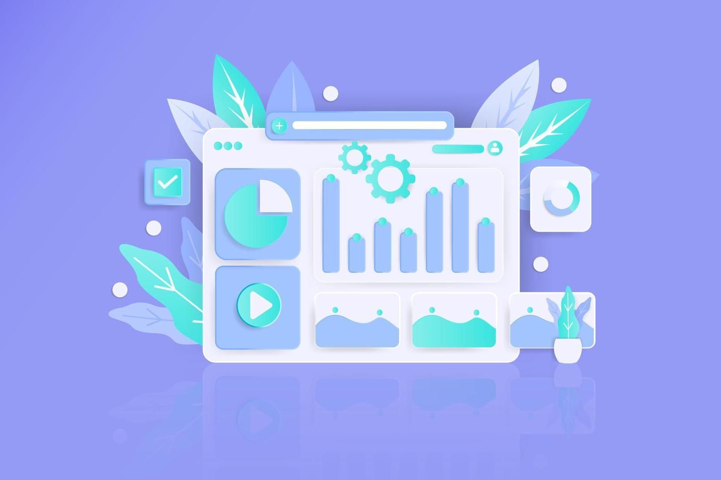 Structure data illustration 3D modern awesome flat landing page 5320781 ...