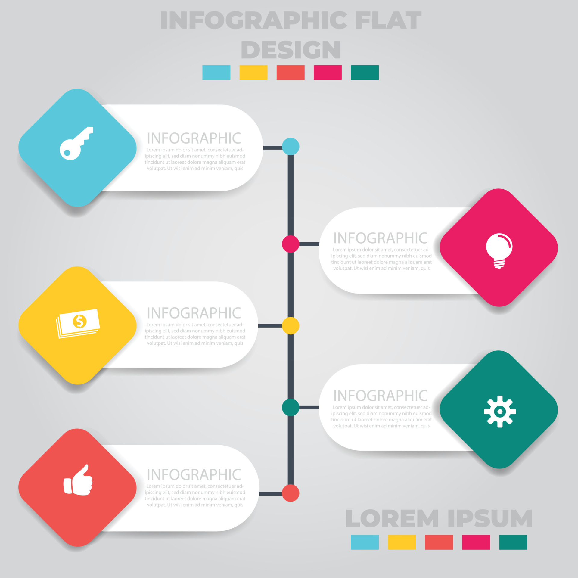 Business data visualization. Process chart. Abstract elements of graph ...