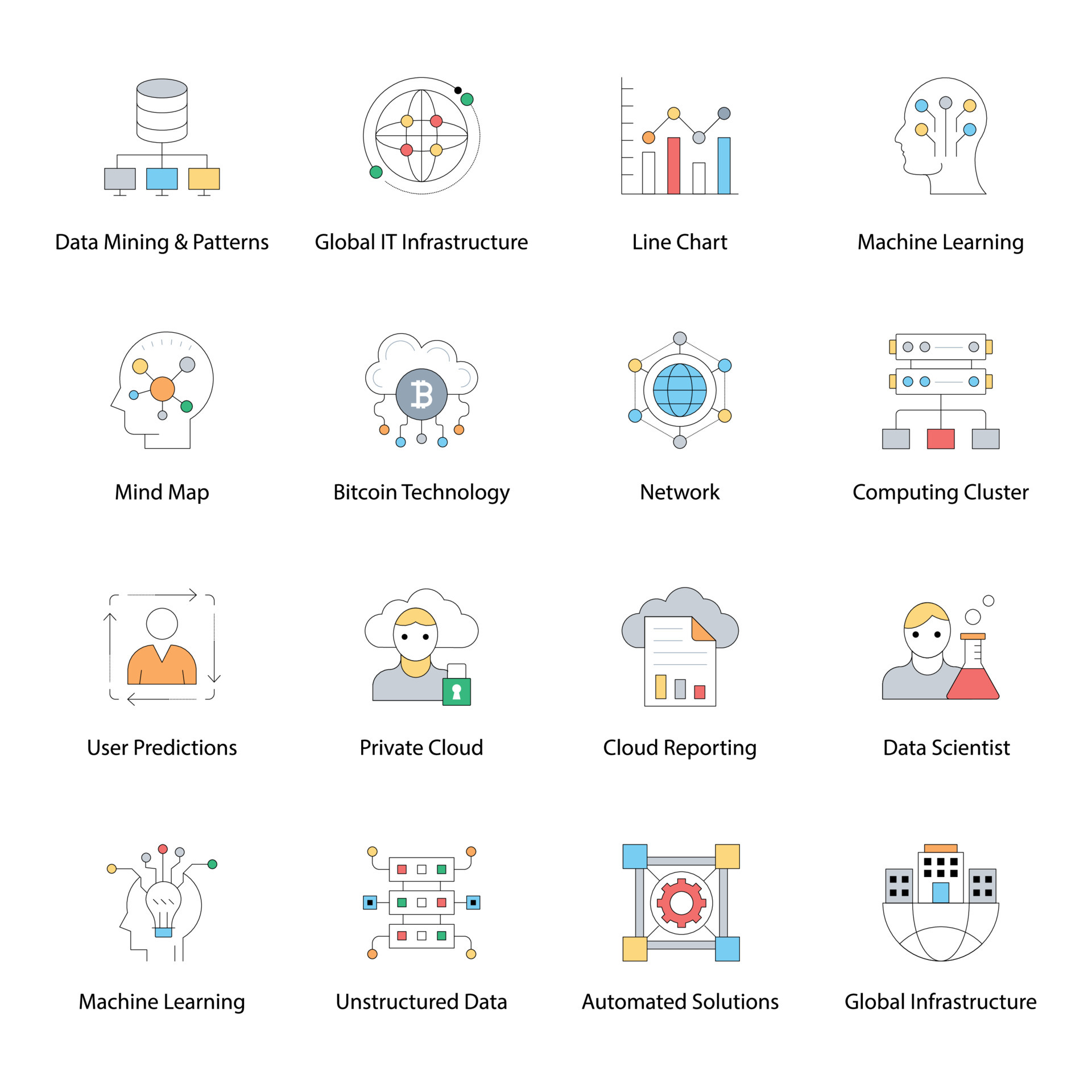 Set Of Data Science 5330652 Vector Art at Vecteezy
