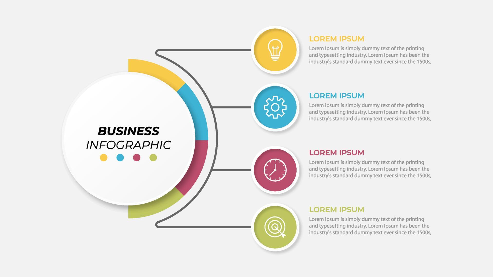 Creative concept for infographic with 4 steps, options, parts or ...