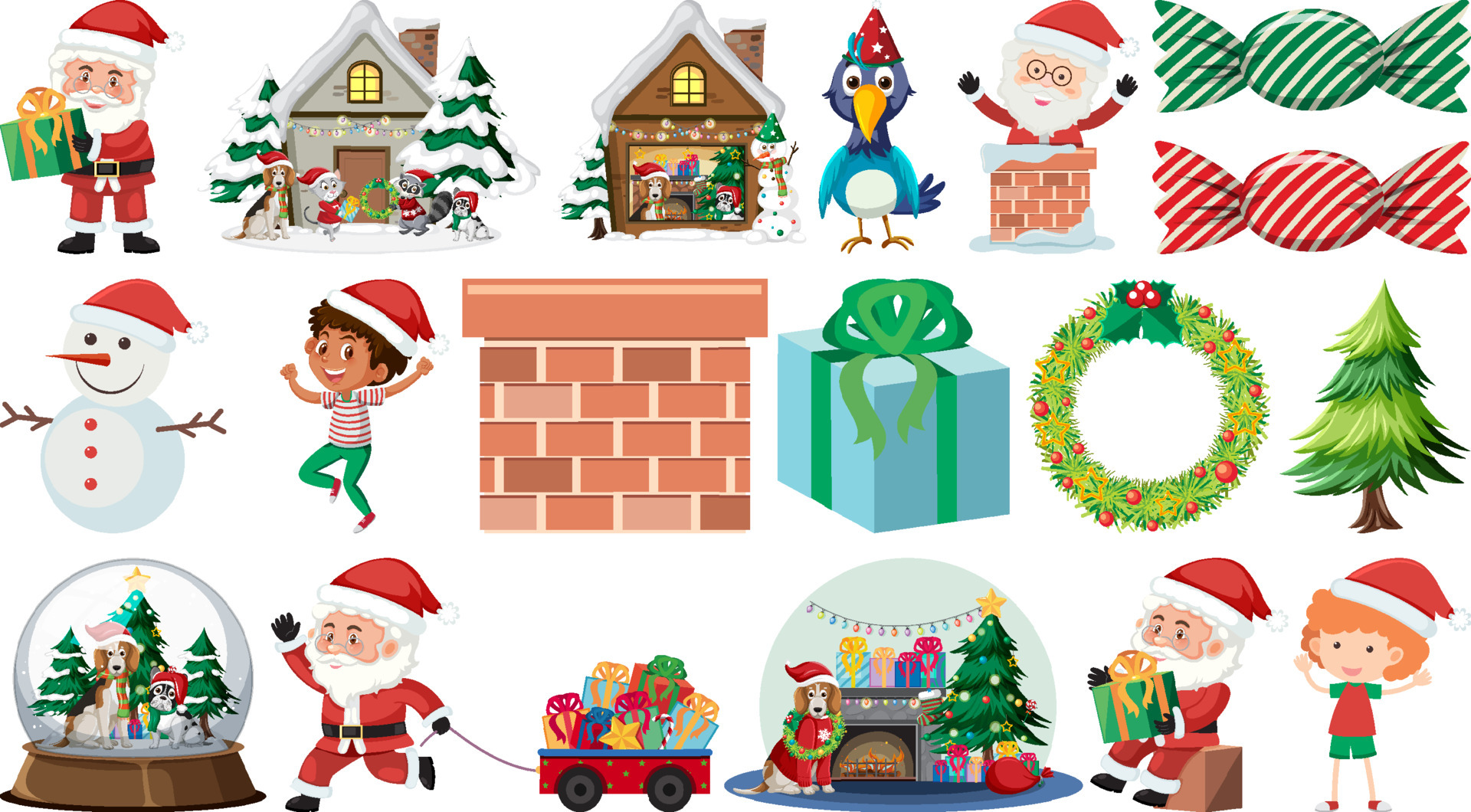 Isolated Christmas Objects And Elements Set 5346830 Vector Art at Vecteezy