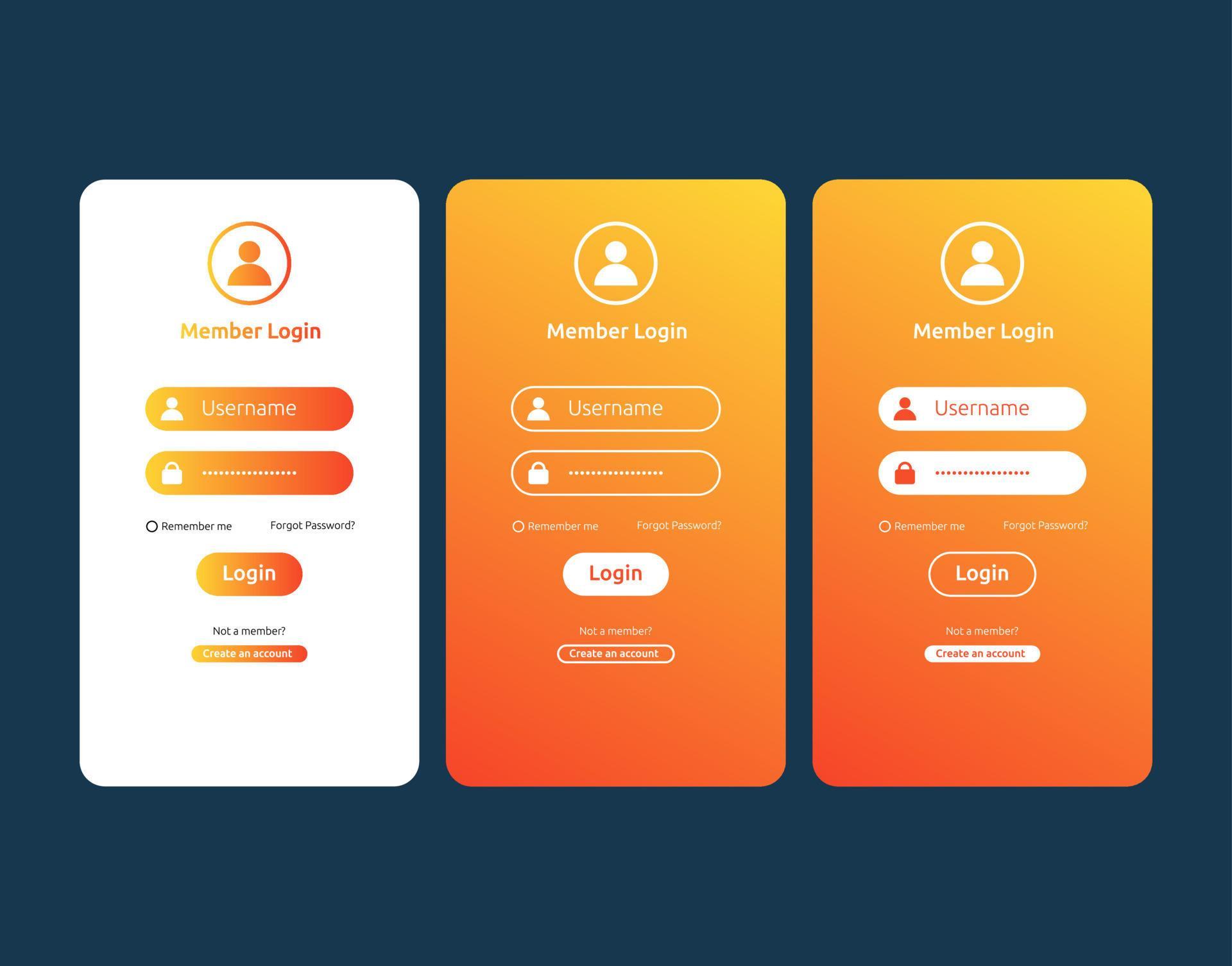 User interface kit login form vector design 5348651 Vector Art at Vecteezy User interface kit login form vector design 5348651 Vector Art at Vecteezy