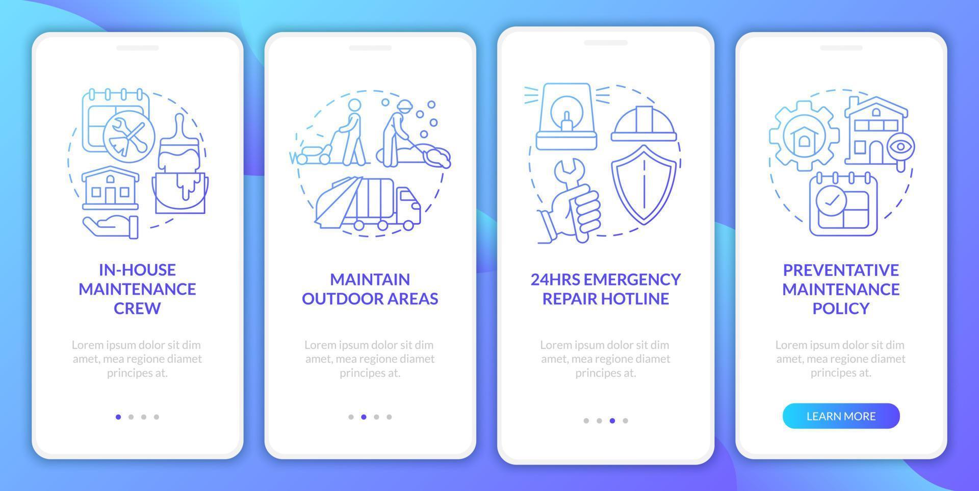 Maintenance Blue Gradient Onboarding Mobile App Screen Service