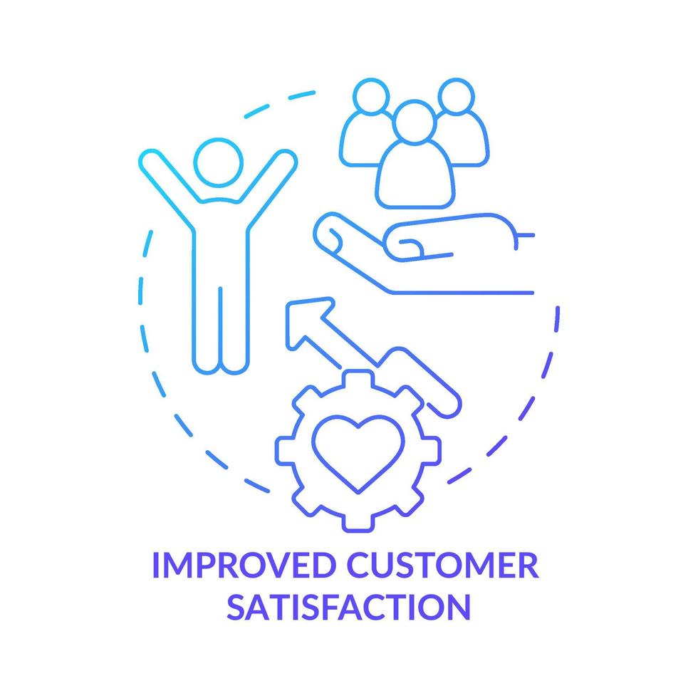 Improved customer satisfaction blue gradient concept icon. Clear ... Improved customer satisfaction blue gradient concept icon. Clear ...