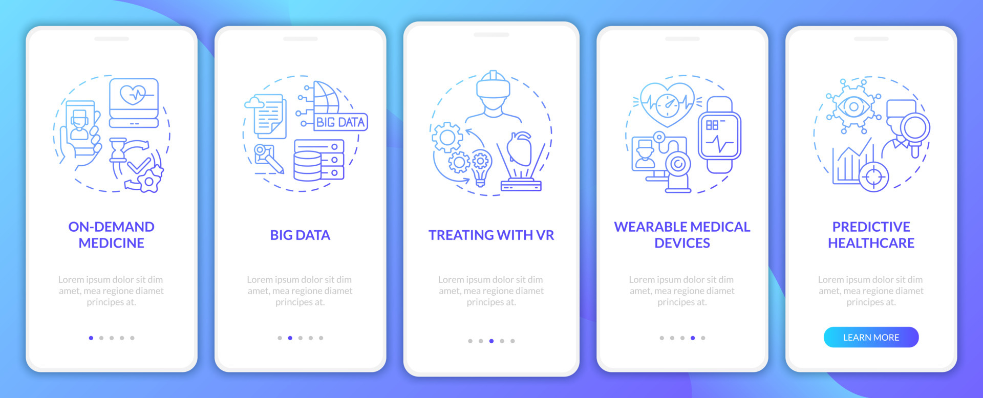 Digitalization Of Medicine Onboarding Mobile App Page Screen 5349452 Vector Art At Vecteezy