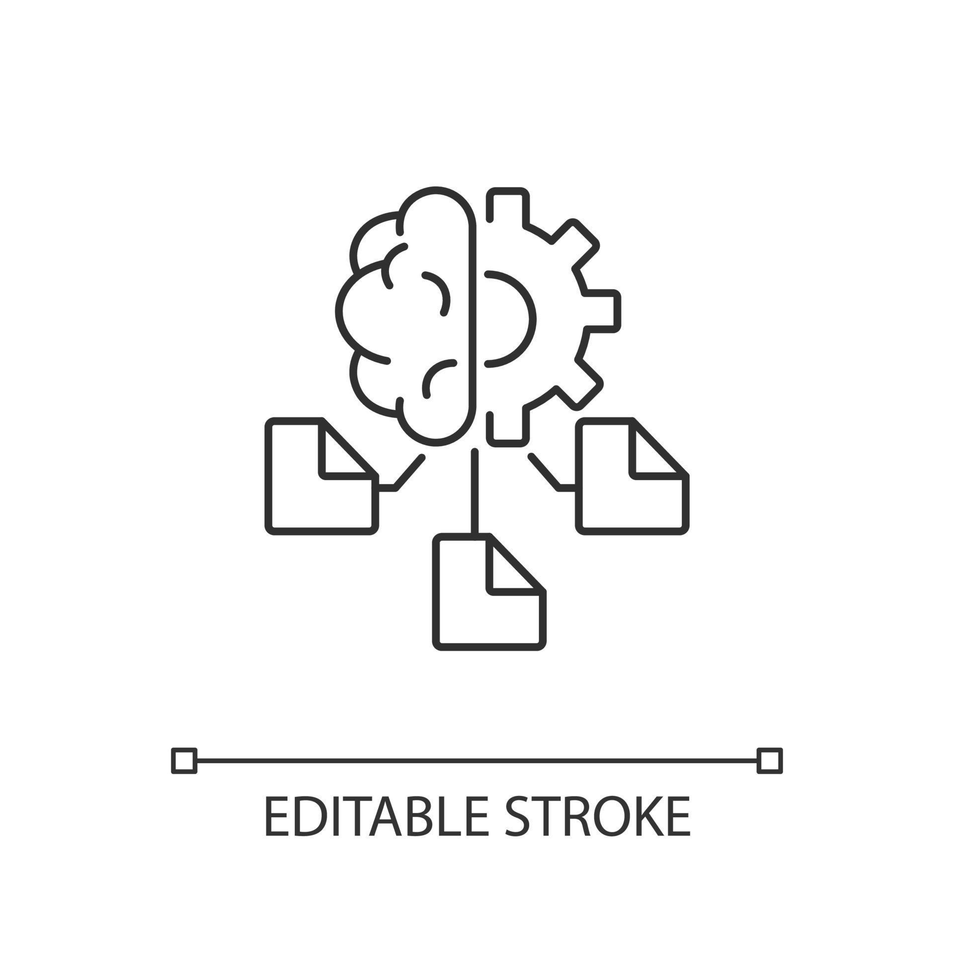 Machine learning linear icon. Computer algorithms. Artificial ...