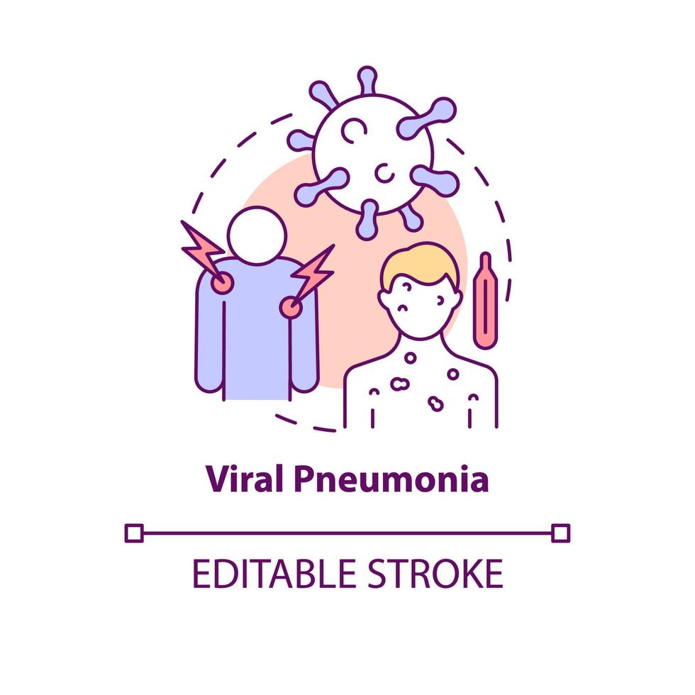 Viral Pneumonia Concept Icon Pulmonary Inflammation Type Abstract Idea Thin Line Illustration