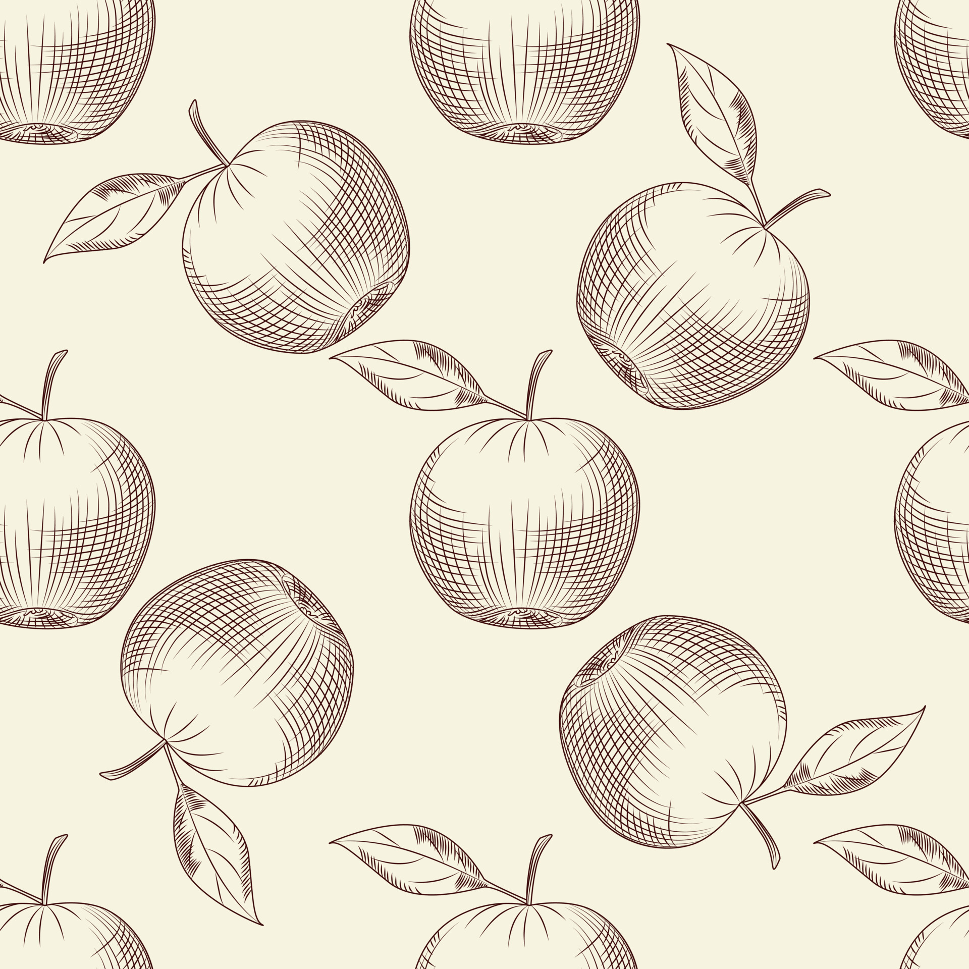 Hand Drawn Apples Seamless Pattern Apple Fruit Wallpaper 5354437