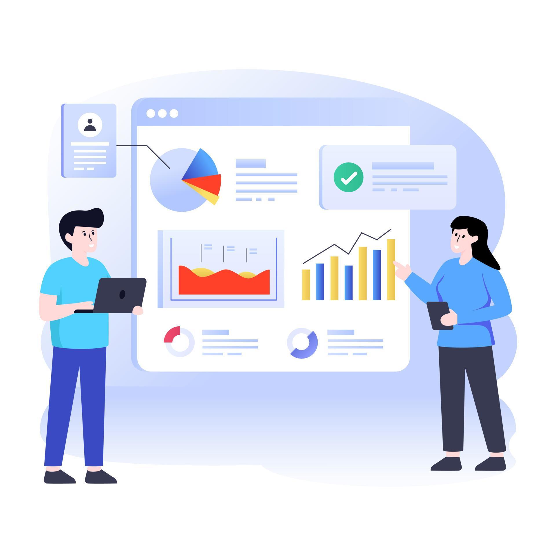 Online Data Analysis Flat Illustration Of Data Analytics 5360174 Vector Art At Vecteezy