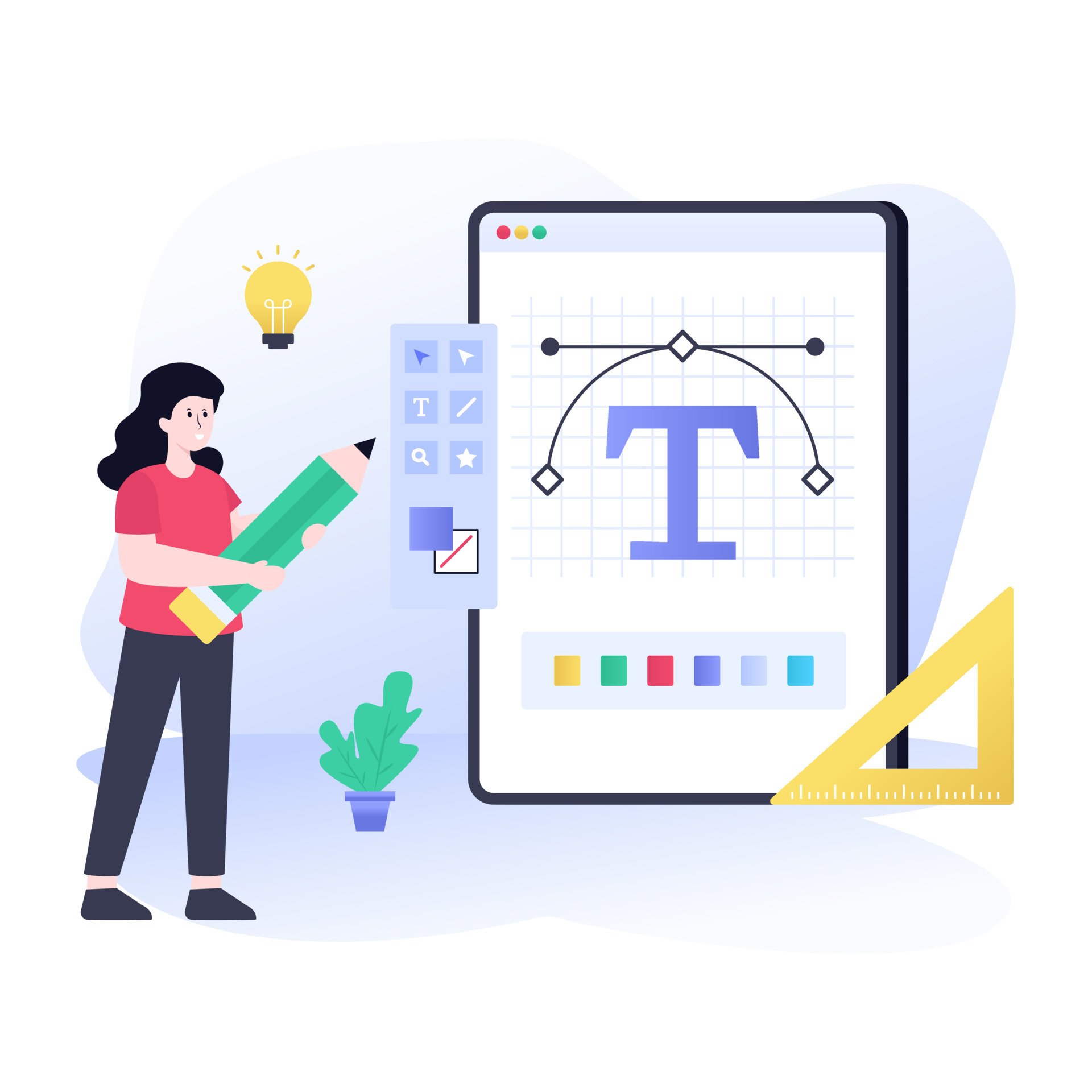 Flat app development illustration, app coding and app building concept ...