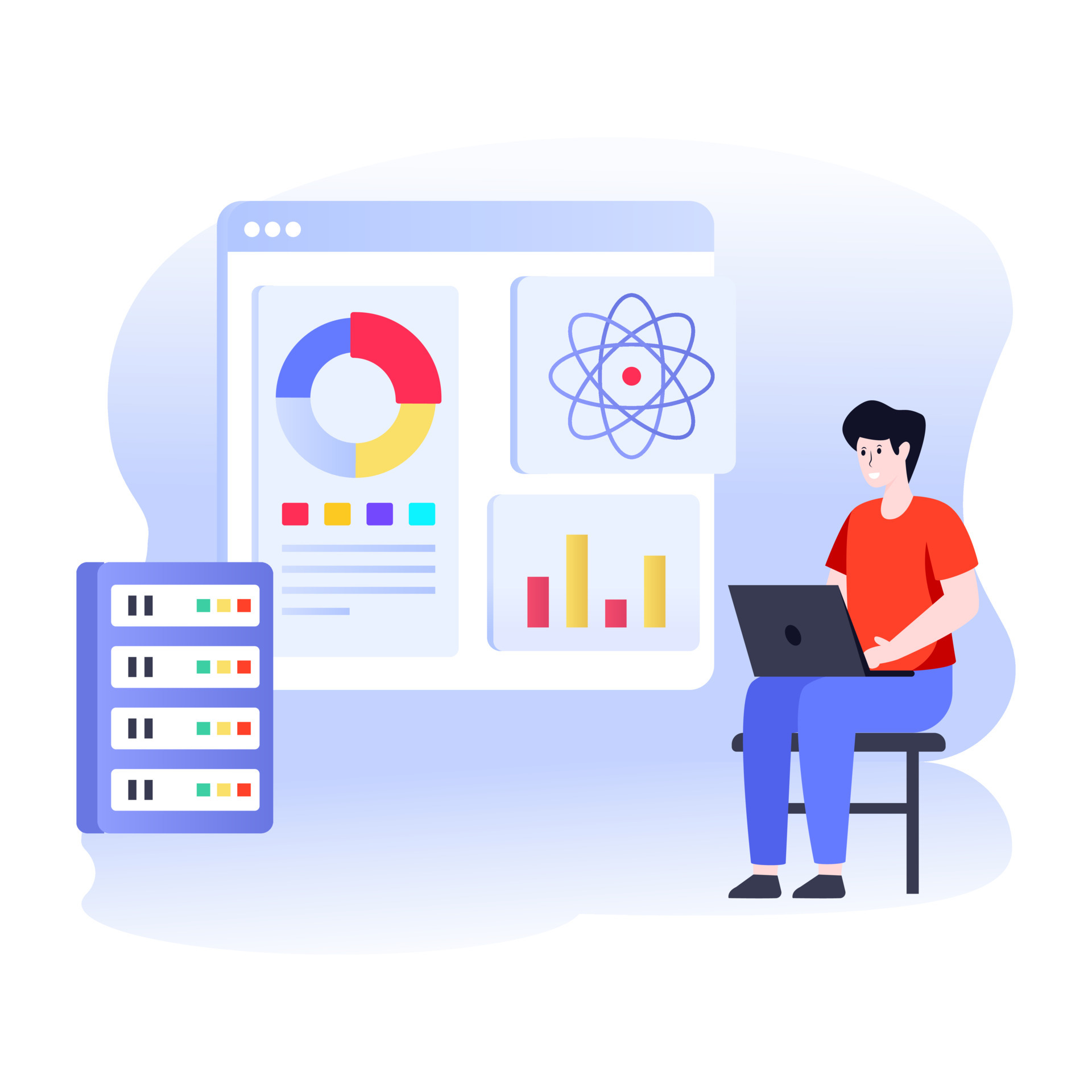 A trendy flat illustration of big data, storage analysis 5360335 Vector ...