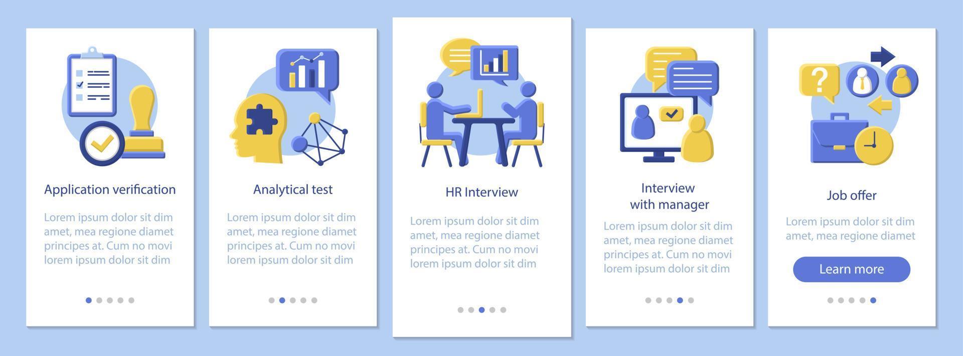 Recruitment Onboarding Mobile App Page Screen Vector Template Human