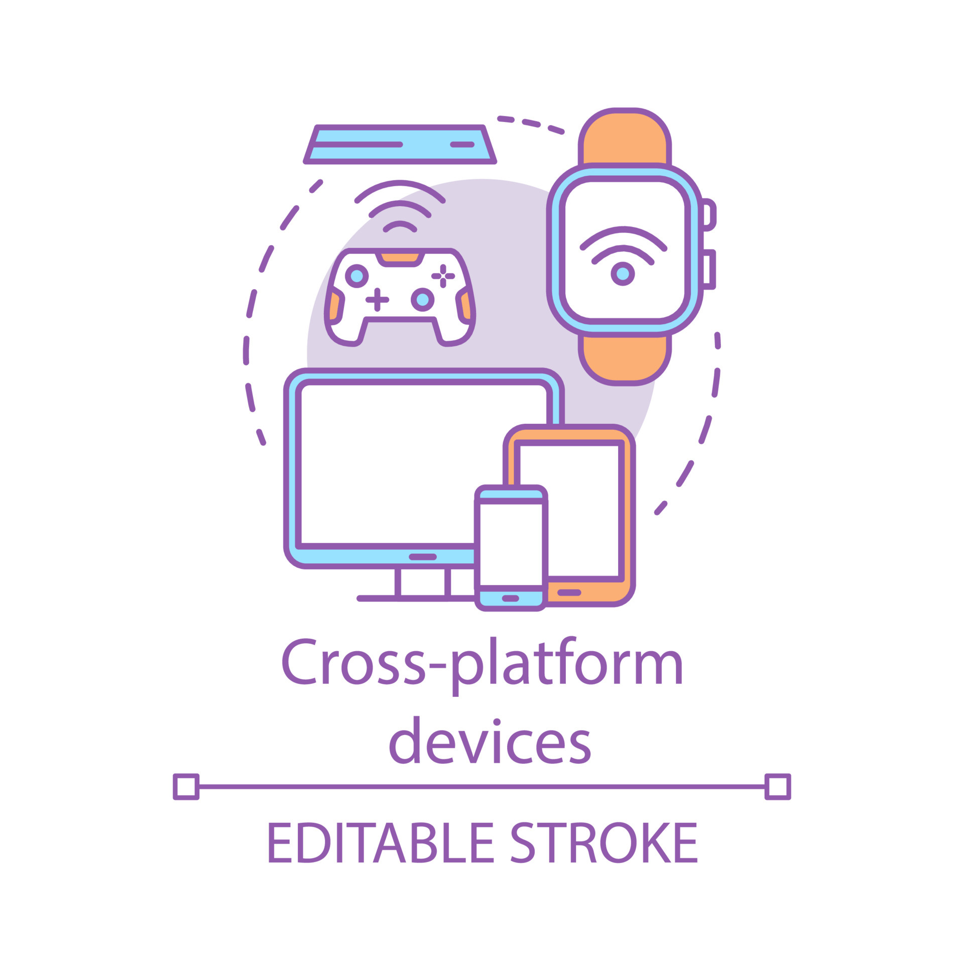 Cross Platform Devices Concept Icon Internet Of Things Idea Thin Line
