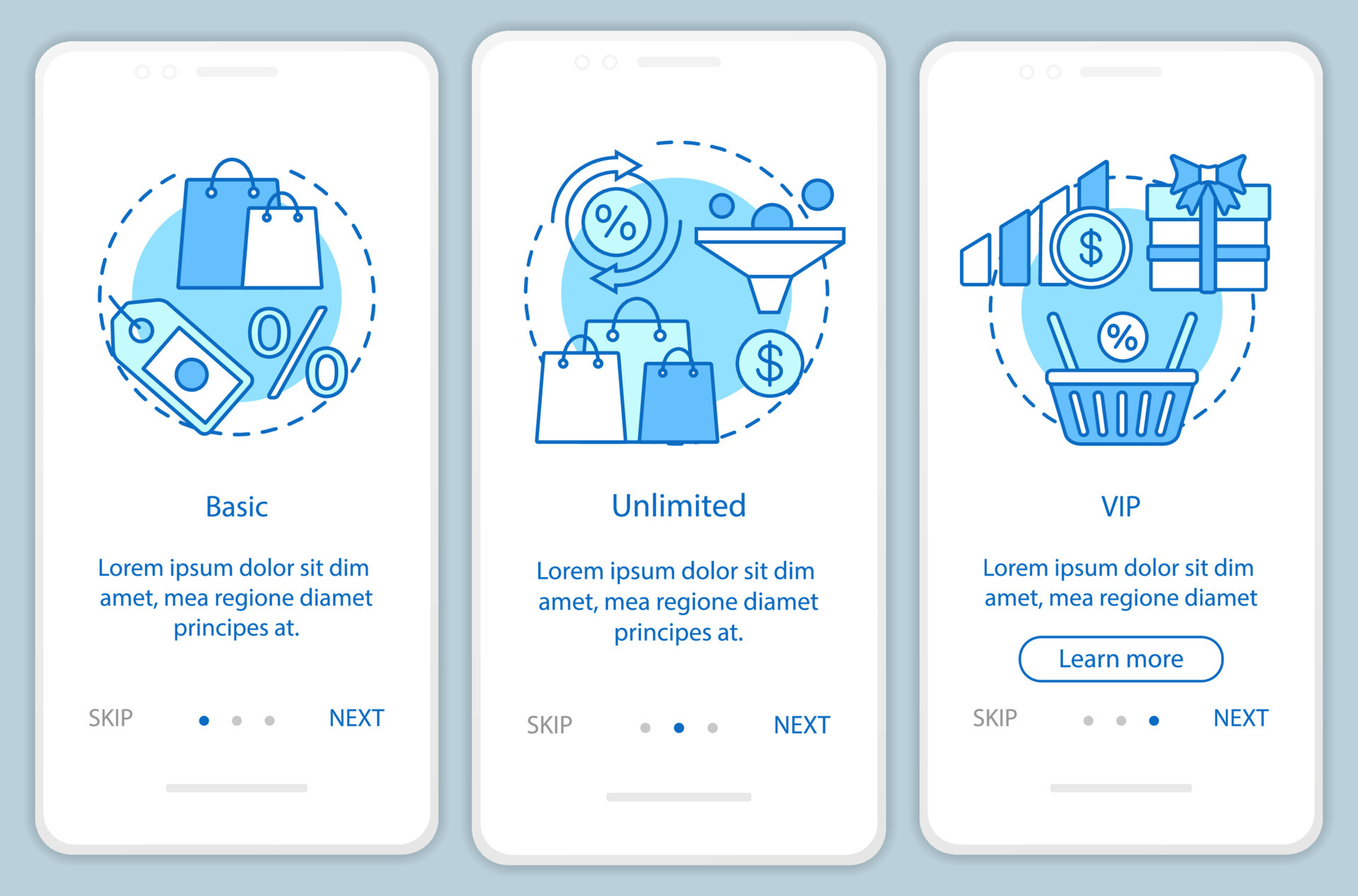 Discounts Bonuses Subscription Onboarding Mobile App Page Screen With