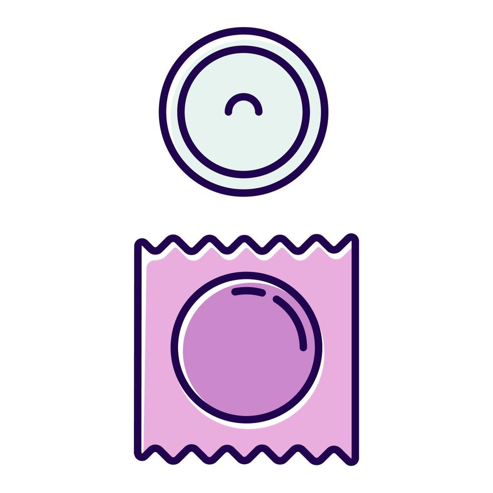 Condom Purple Color Icon Safe Sex Male Preservative Female
