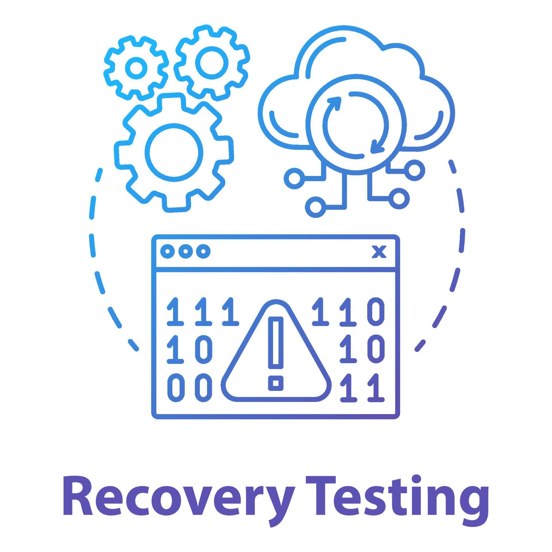 Recovery testing concept icon. Software development managment idea thin ...