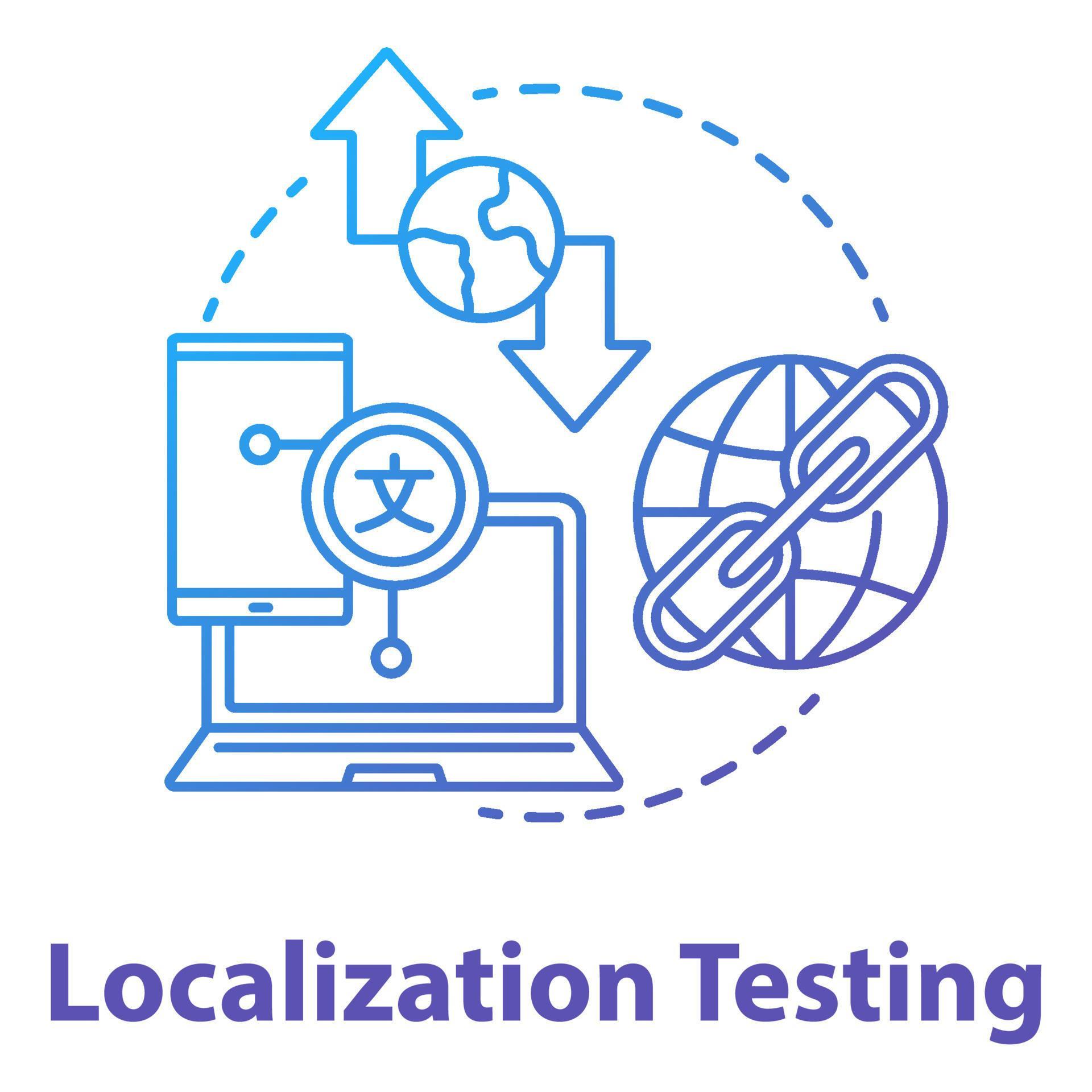 Localization Testing Concept Icon Software Development Stage Idea Thin Line Illustration
