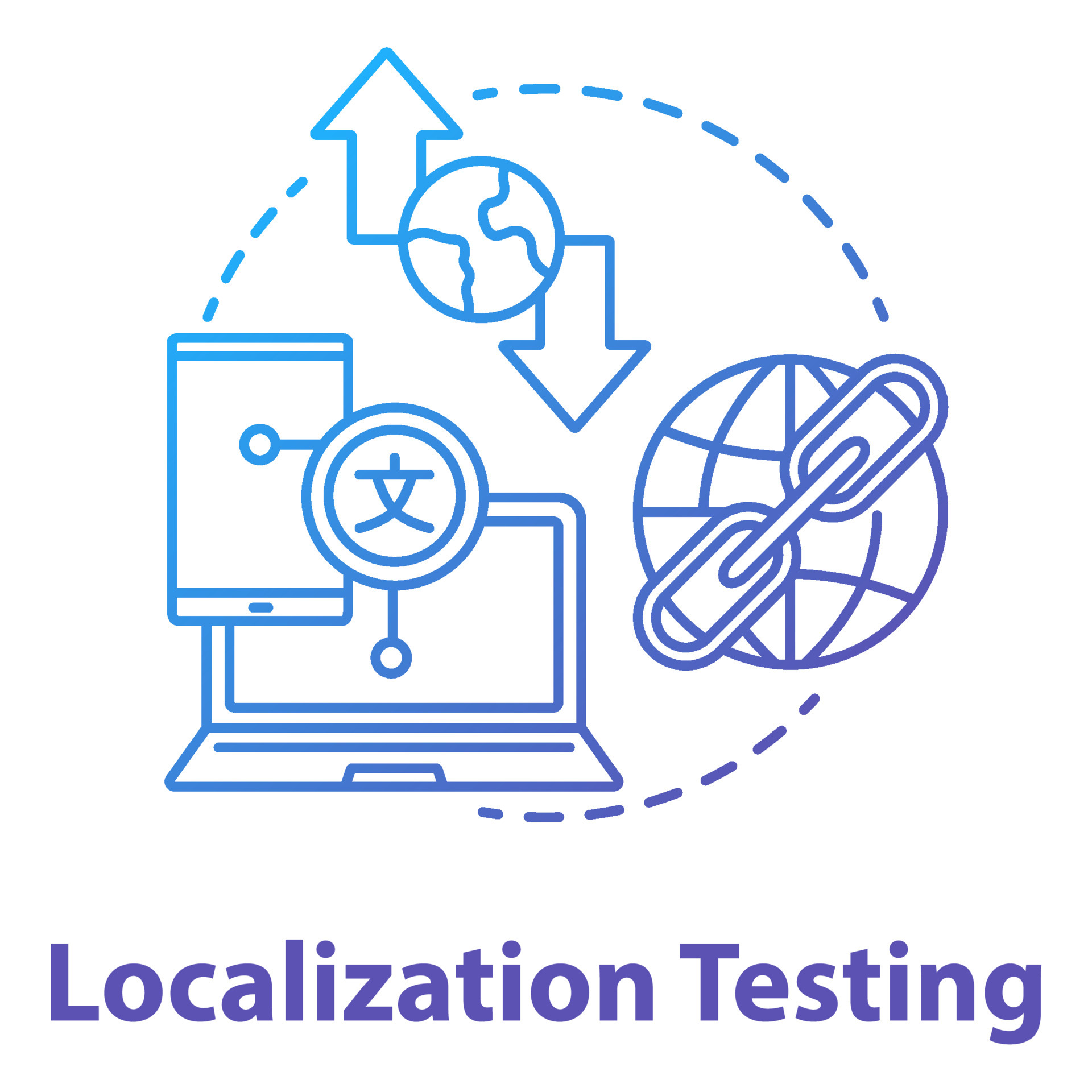 Localization Testing Concept Icon Software Development Stage Idea Thin Line Illustration