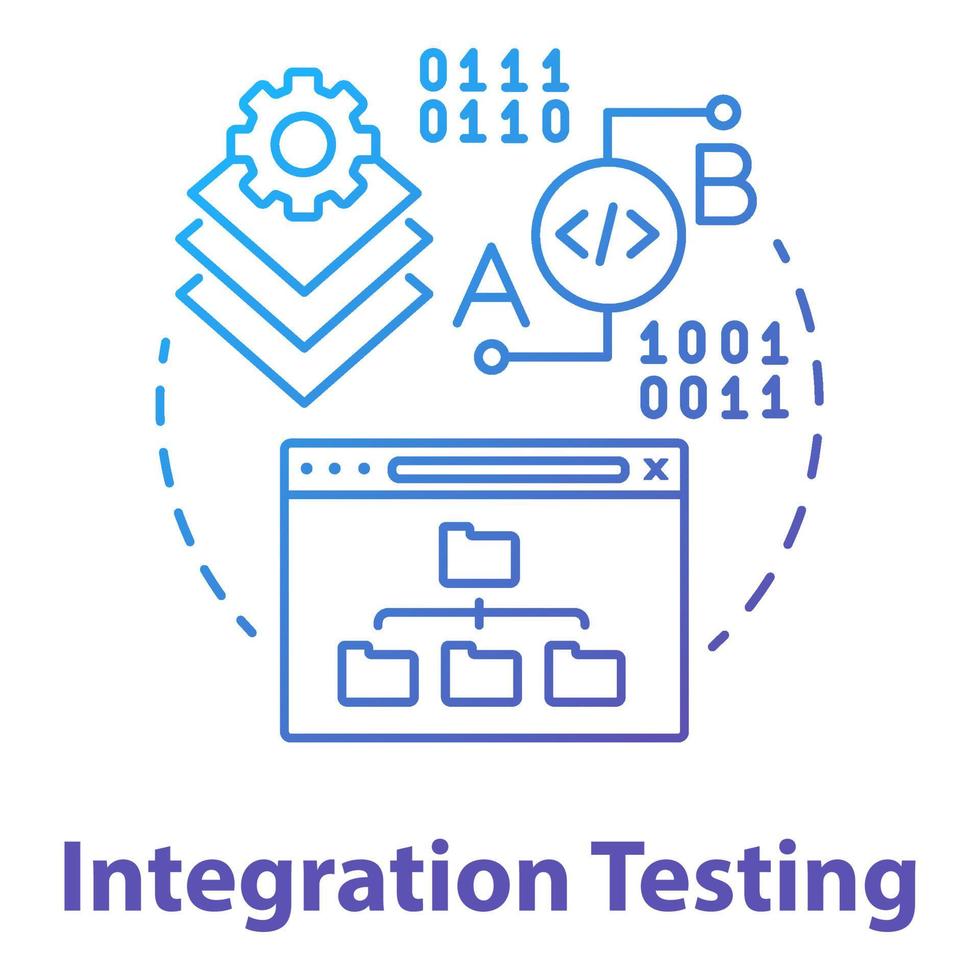 Integration Testing Concept Icon Software Development Stage Idea Thin Line Illustration