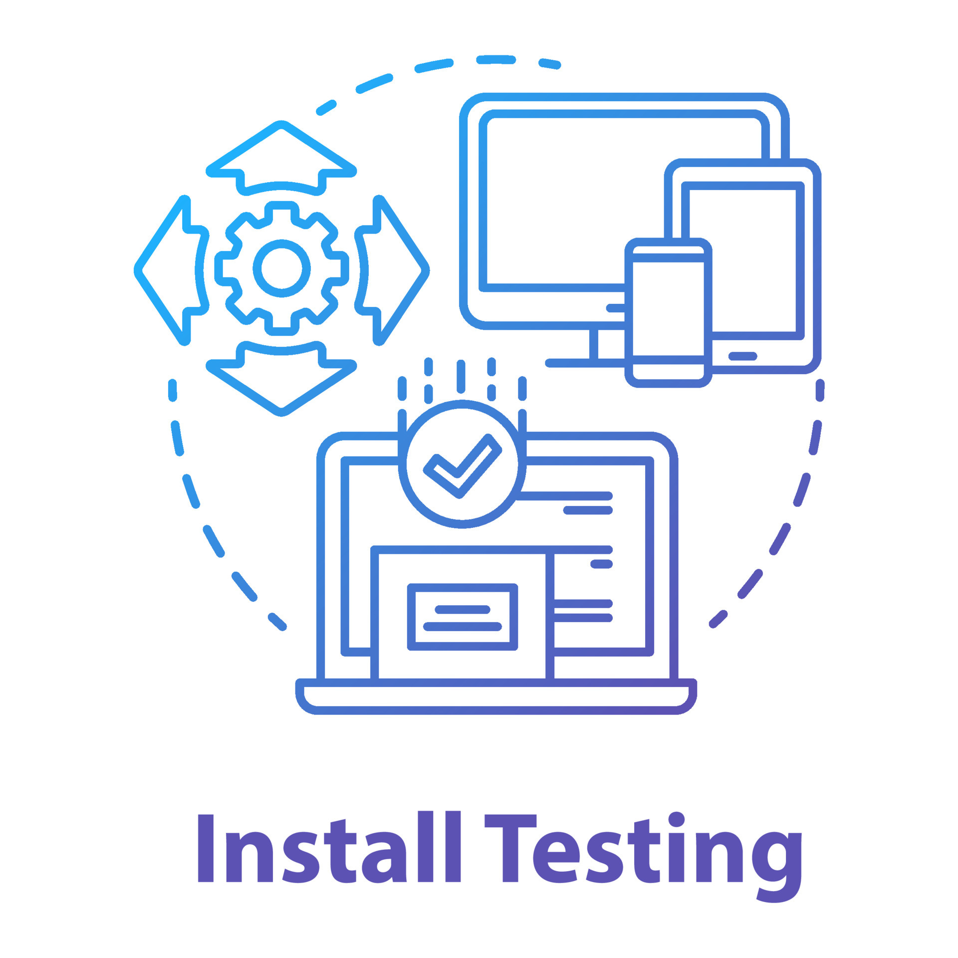 Install Testing Concept Icon Software Programming Stage Idea Thin Line Illustration