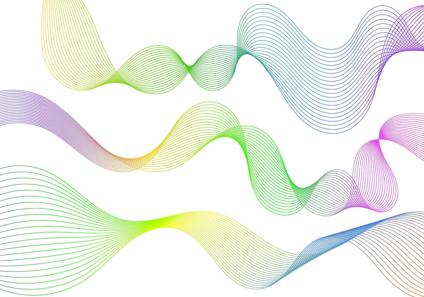 colorful spectrum background or dynamic flowing vector wave lines ...