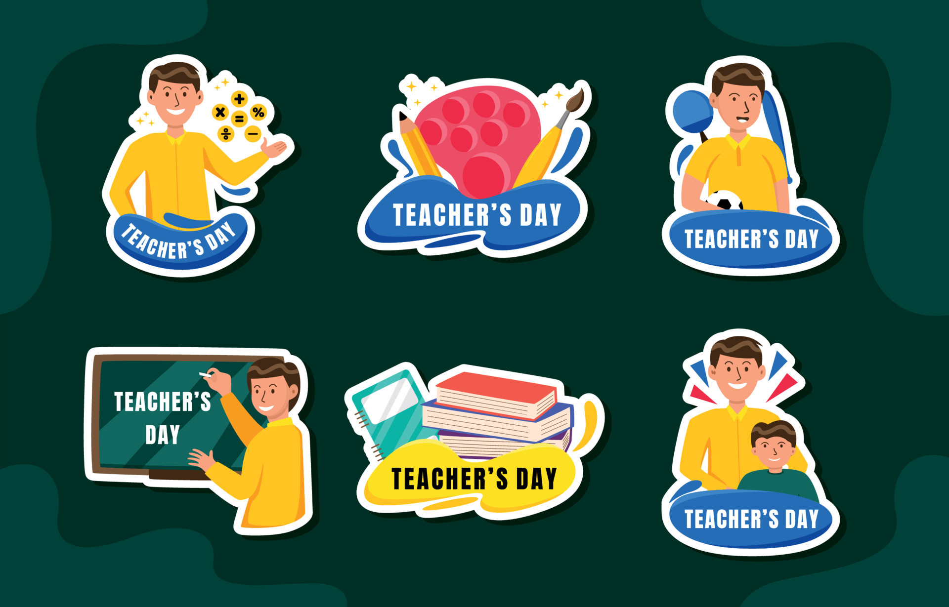 Set Of Teachers Day Sticker 5372970 Vector Art At Vecteezy set-of-teachers-day-sticker-5372970-vector-art-at-vecteezy