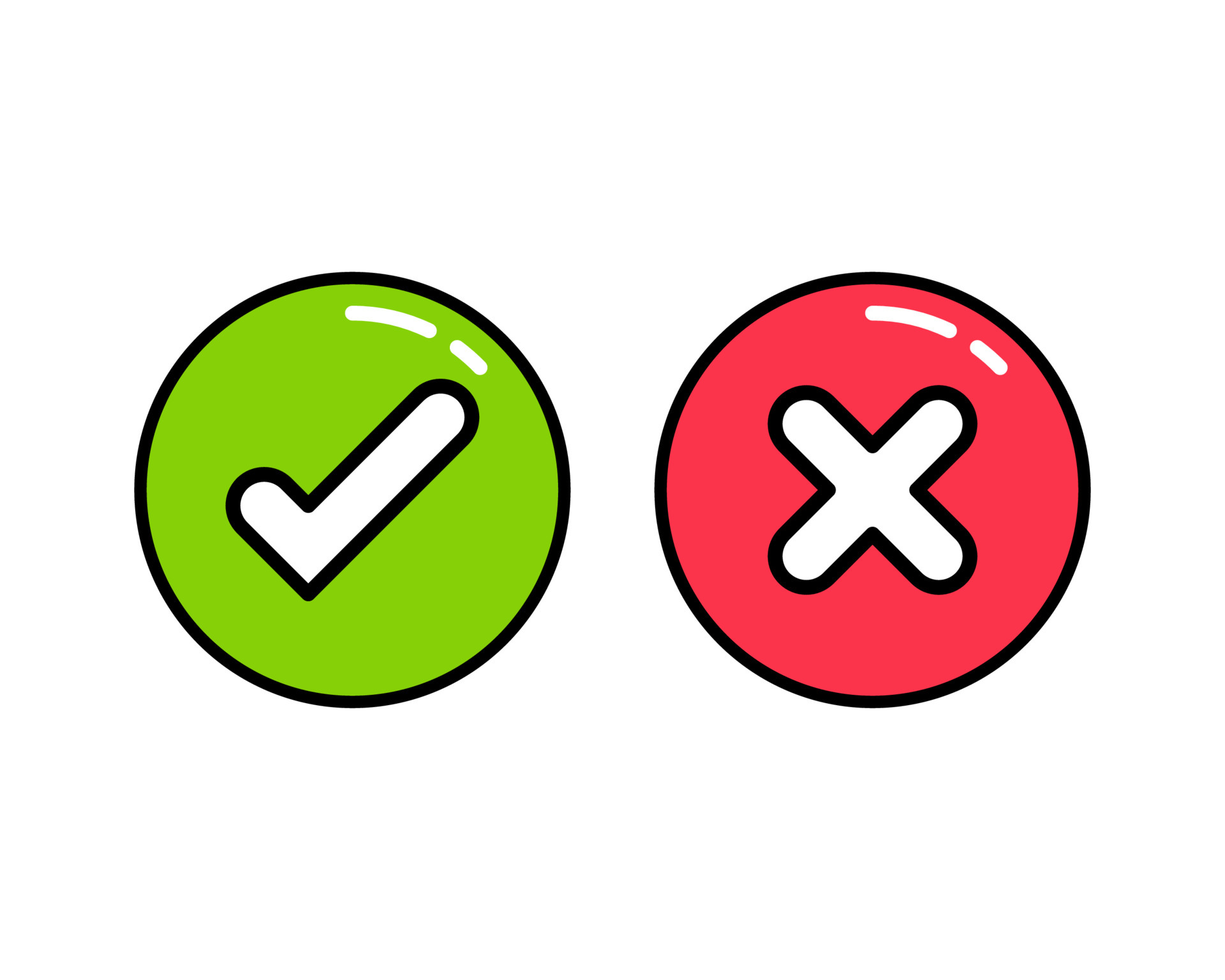 Check marks. Tick and cross vector icons. Yes and No symbols. Vector ... Check marks. Tick and cross vector icons. Yes and No symbols. Vector ...