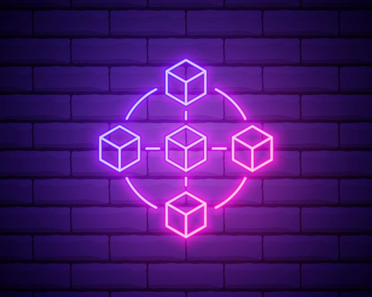 Blockchain Technology Modern Icon Vector Block Chain Symbol Or Logo
