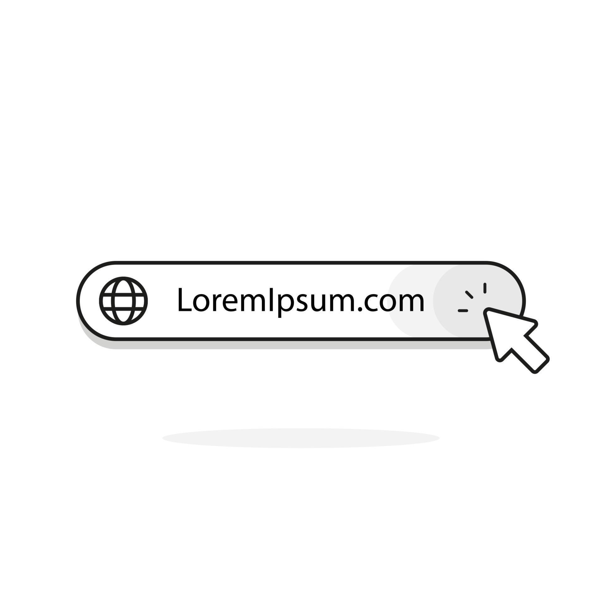 link button, website name, url, address, navigation bar illustration linear icon vector eps10 ...