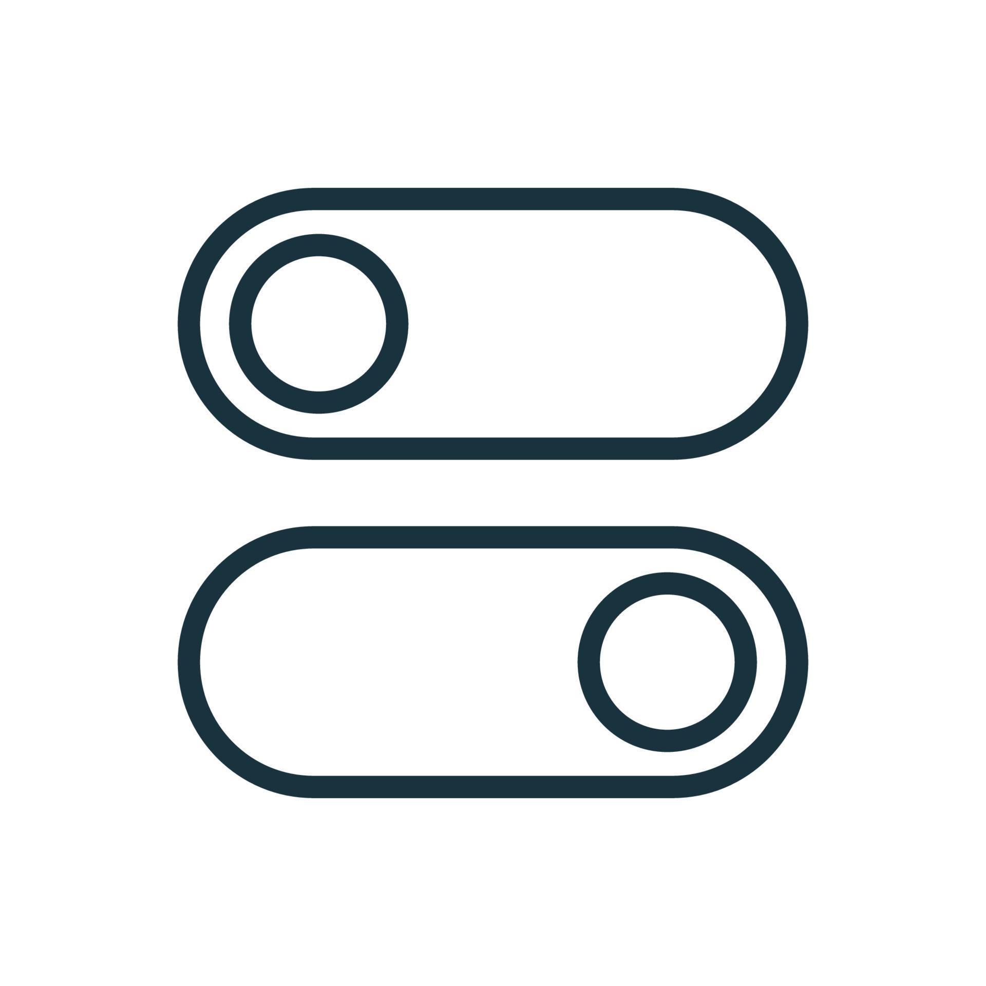 Toggle Buttons Line Icon Slide On And Off Switch Button Linear Icon For Devices User Interface