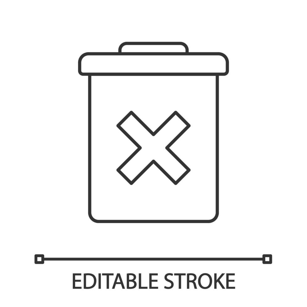 Delete forever button linear icon. Dustbin. Thin line illustration ... Delete forever button linear icon. Dustbin. Thin line illustration ...