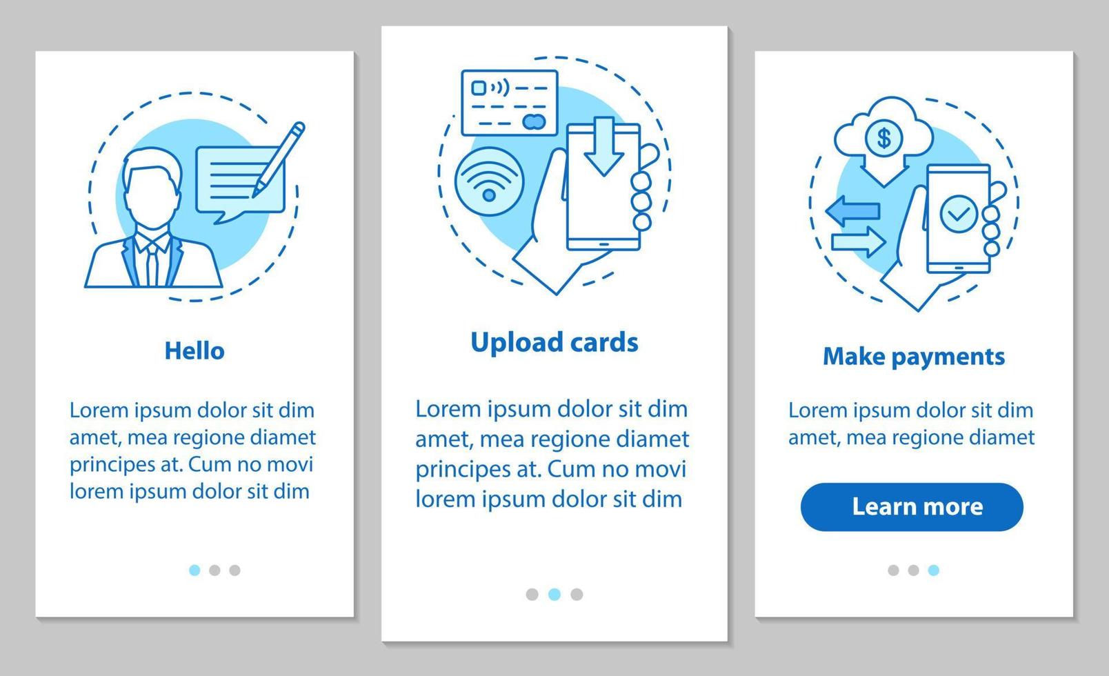 Mobile Banking Onboarding Mobile App Page Screen With Linear Concepts Support Chat Credit