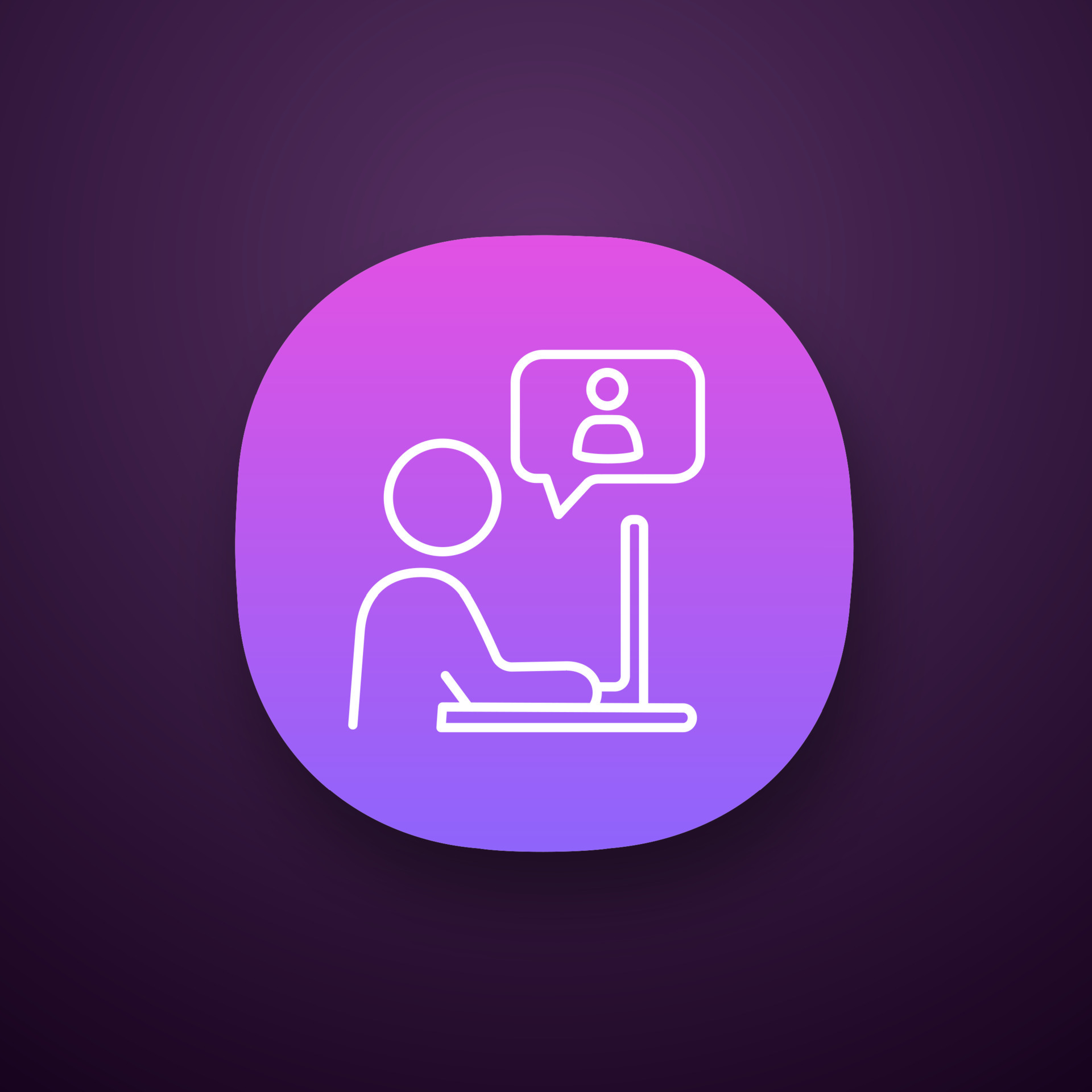 Online Communication App Icon Ui Ux User Interface Chatting Online Job Interview Business