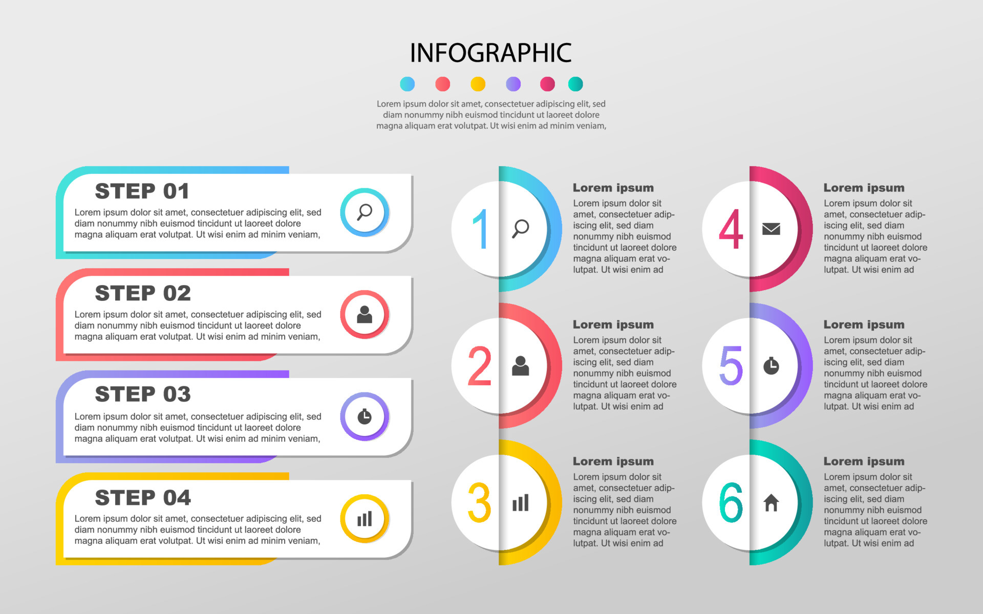 Vector Infographic design with icons. options or steps. process diagram ...