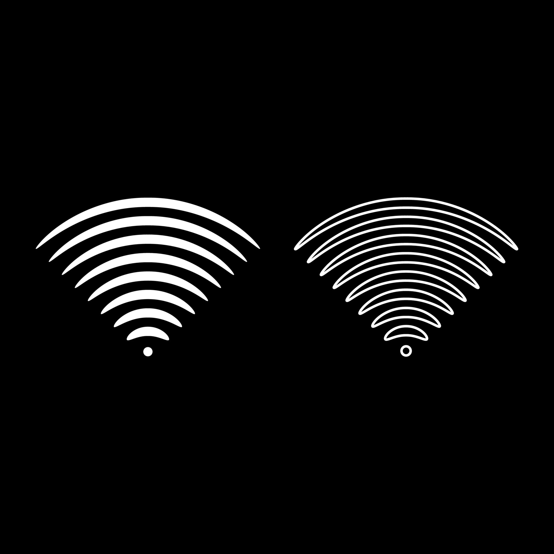 Radio wave Sound signal One dirrection Transmitter icon outline set ... Radio wave Sound signal One dirrection Transmitter icon outline set ...