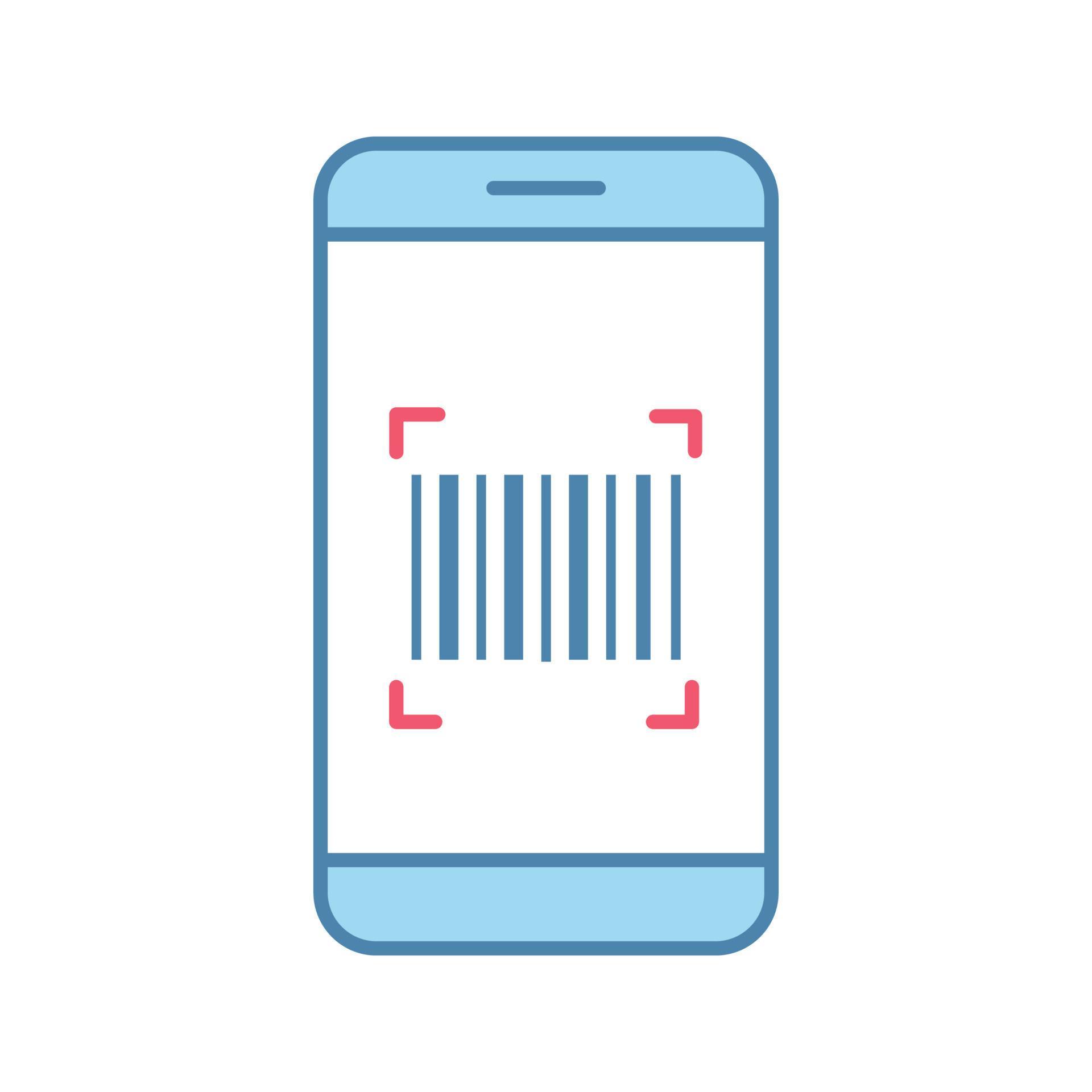 Barcode Scanning App Color Icon Smartphone Reading Linear Barcode One Dimensional Code Scanner