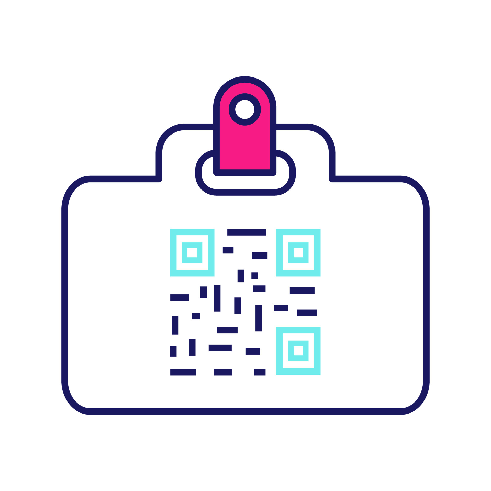 Qr Code Identification Card Color Icon Name Badge With Matrix Barcode