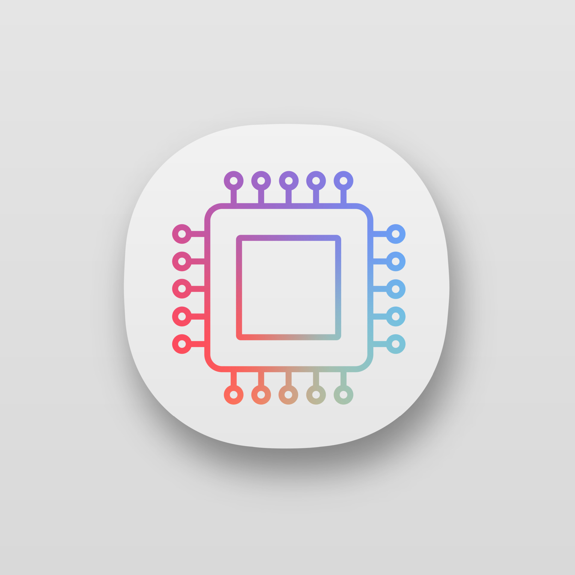 Processor App Icon Ui Ux Interface Microprocessor Cpu Central Processing Unit Integrated