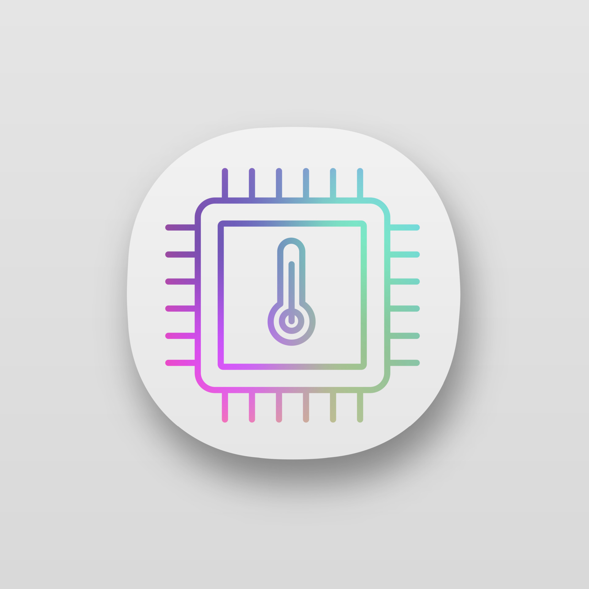 Processor temperature app icon. Core temp. CPU overheating. Chip ... Processor temperature app icon. Core temp. CPU overheating. Chip ...