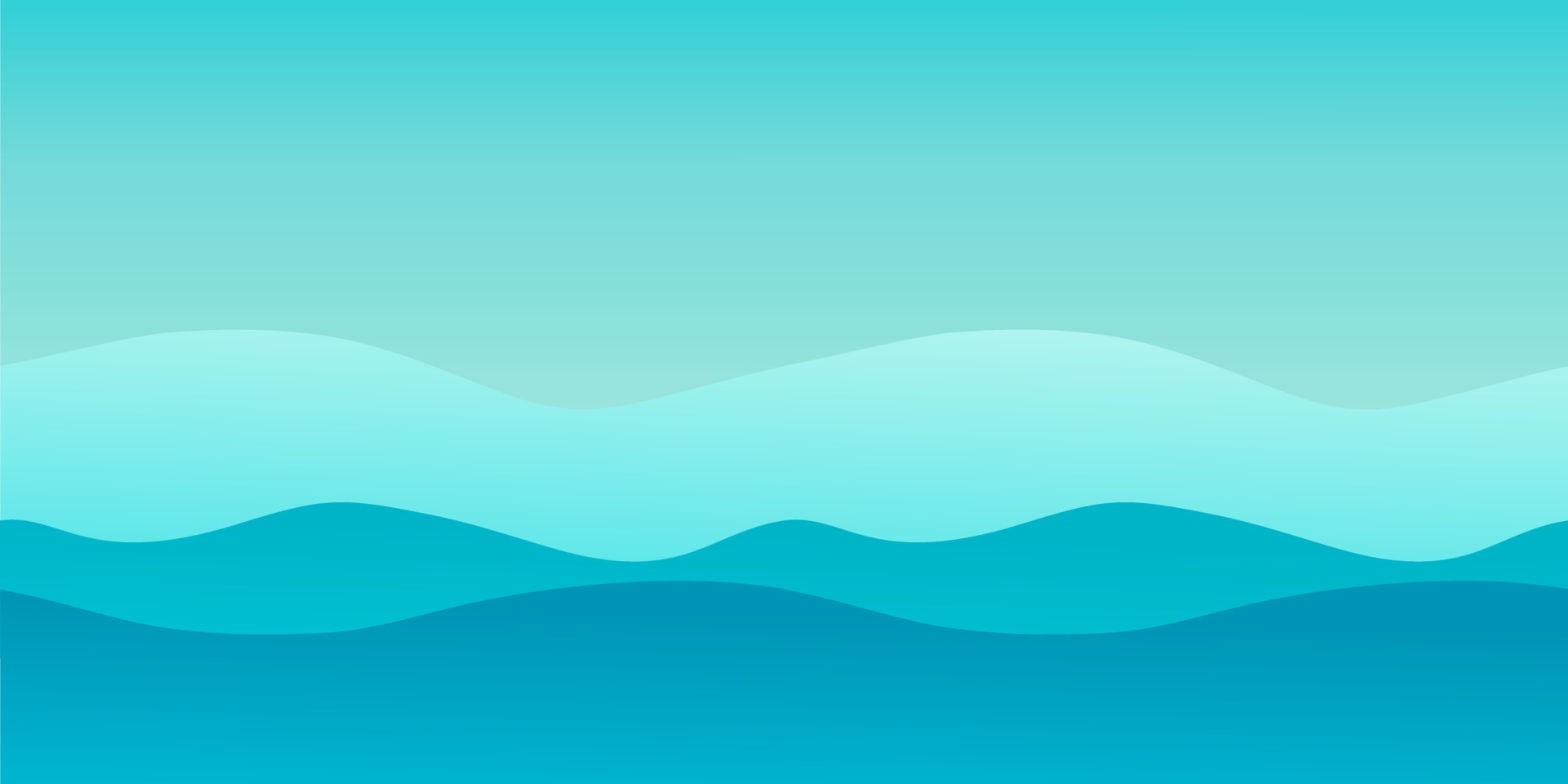 Abstract vector background, waves of different shades of turquoise. A ...