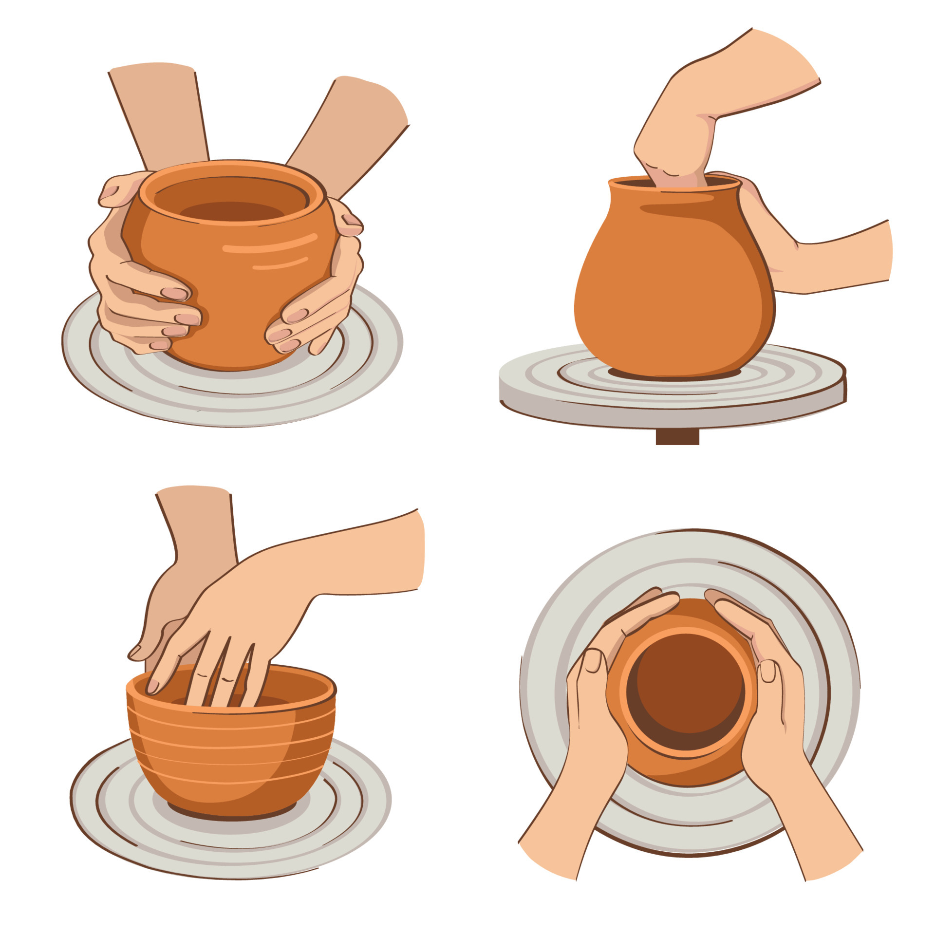 Pottery wheel. Pottery workshop. 5394102 Vector Art at Vecteezy