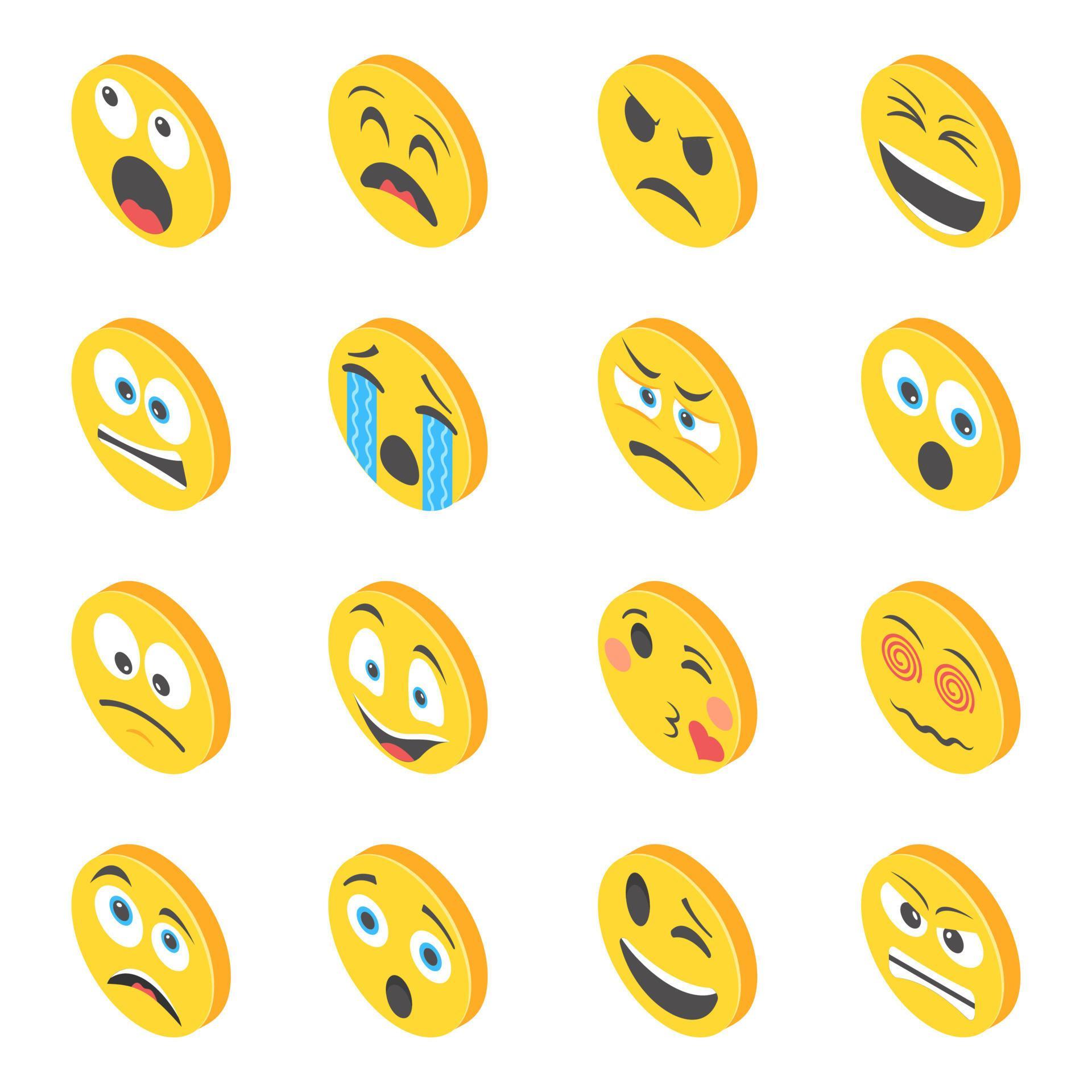 Emoticons with different facial expressions 5405779 Vector Art at Vecteezy