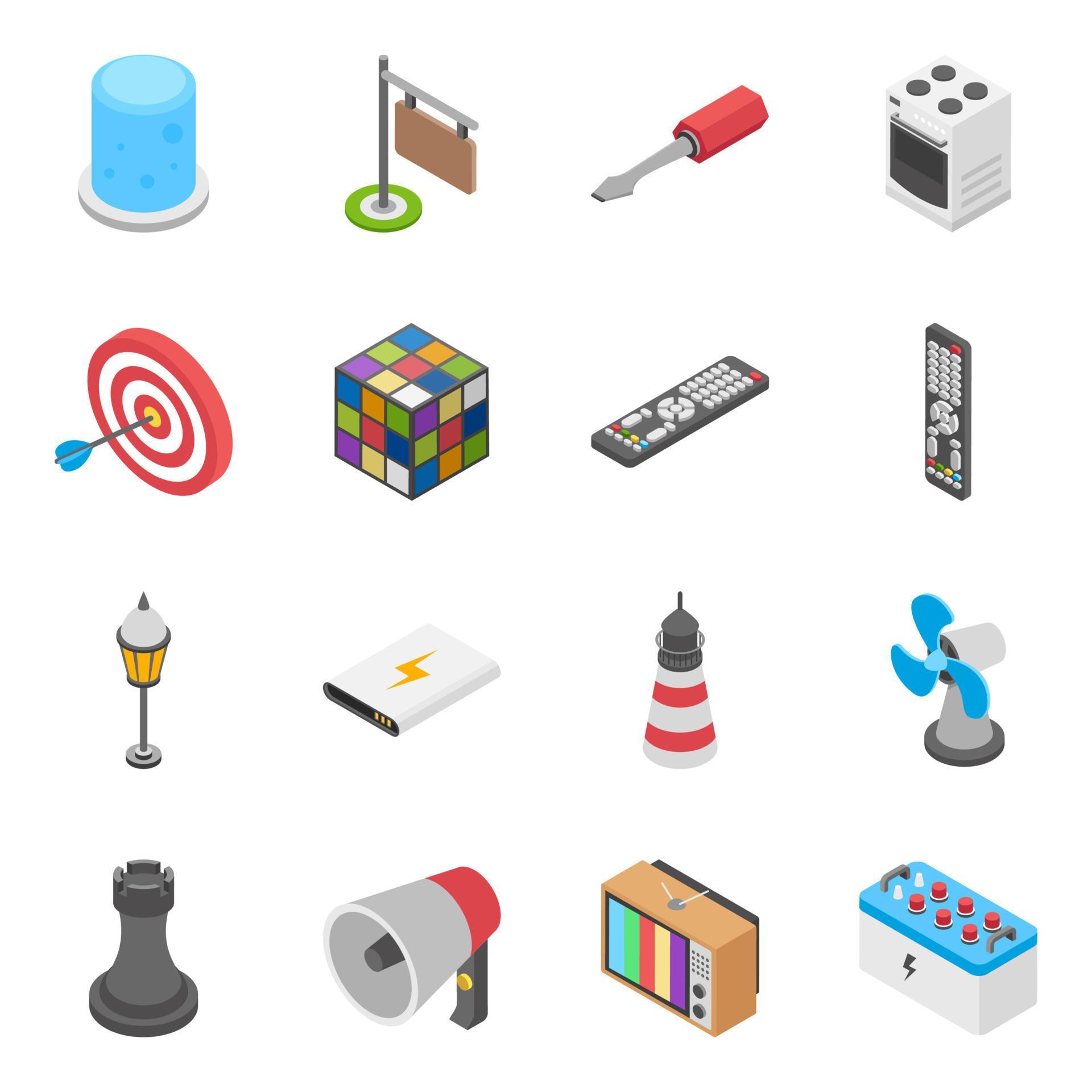 Different objects collection 5405915 Vector Art at Vecteezy