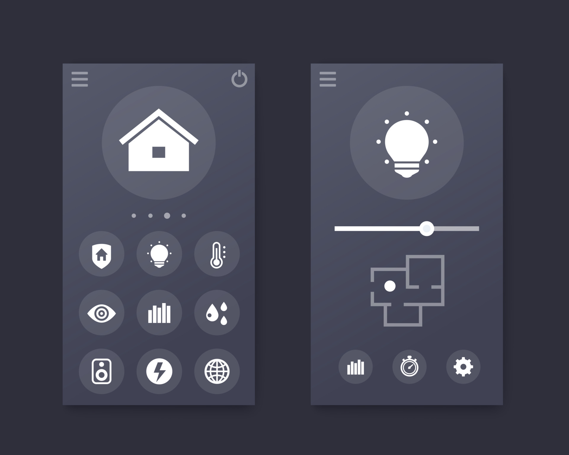 Smart House App Interface Vector Mobile Ui 5414242 Vector Art At Vecteezy