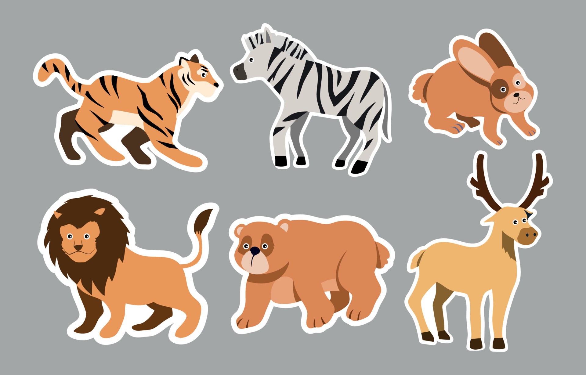 Wildlife Sticker Collection 5414516 Vector Art at Vecteezy