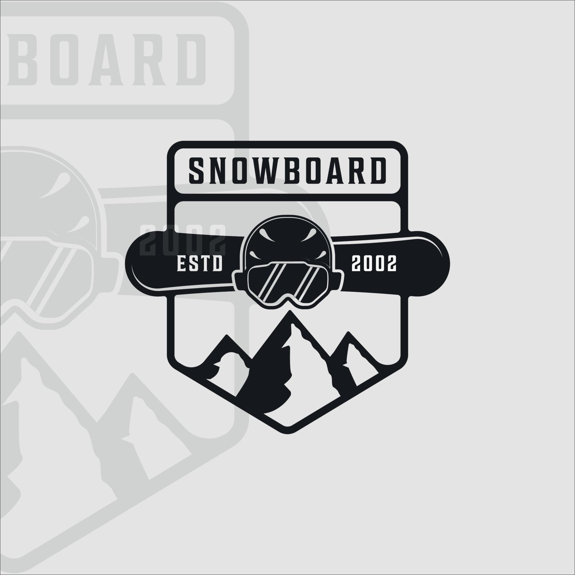 snowboard logo vintage vector illustration template icon graphic design ...