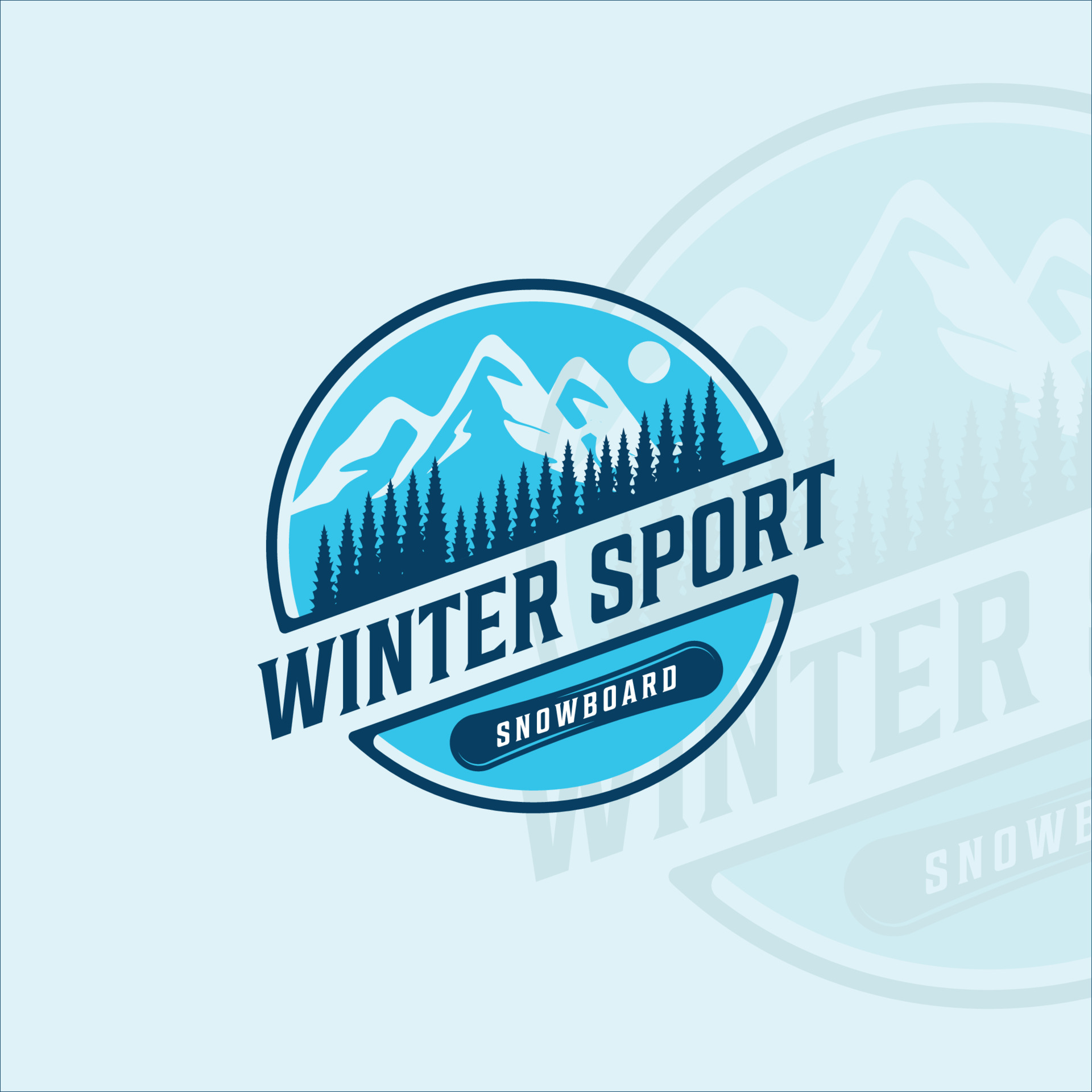 snowboard and mountain logo vector illustration template icon graphic ...
