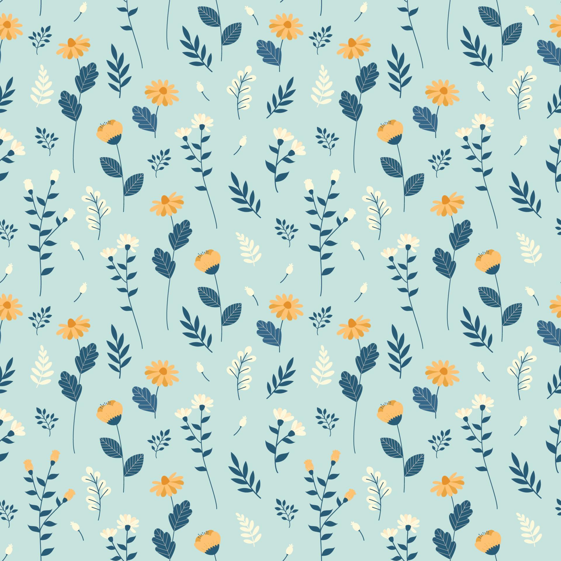 Spring Floral Seamless Background with Daisy and Wildflower 5419741 ...
