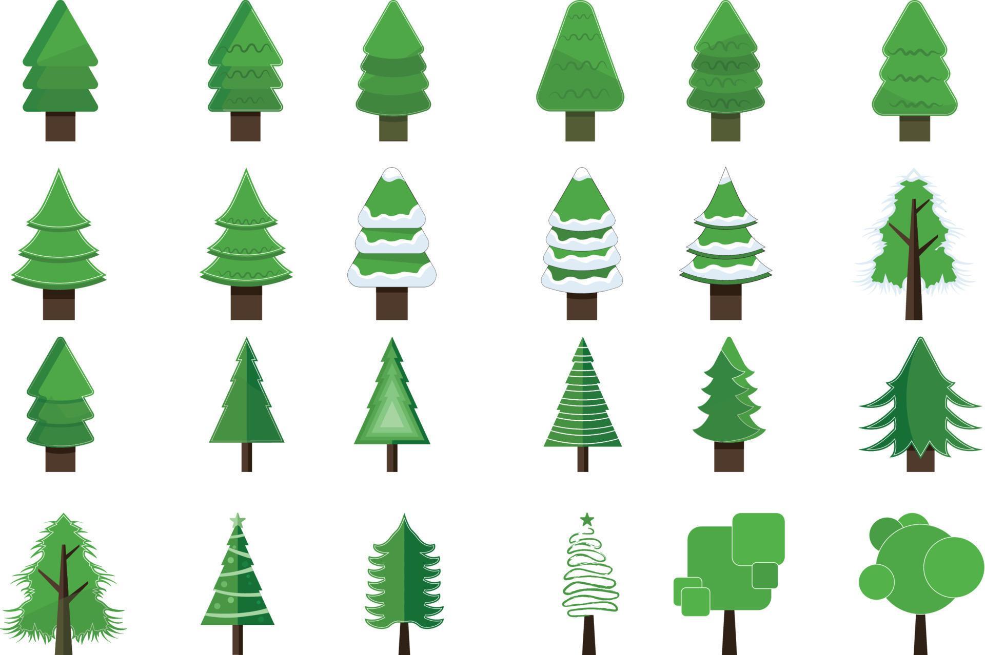 Vector Tree Set 5421878 Vector Art at Vecteezy
